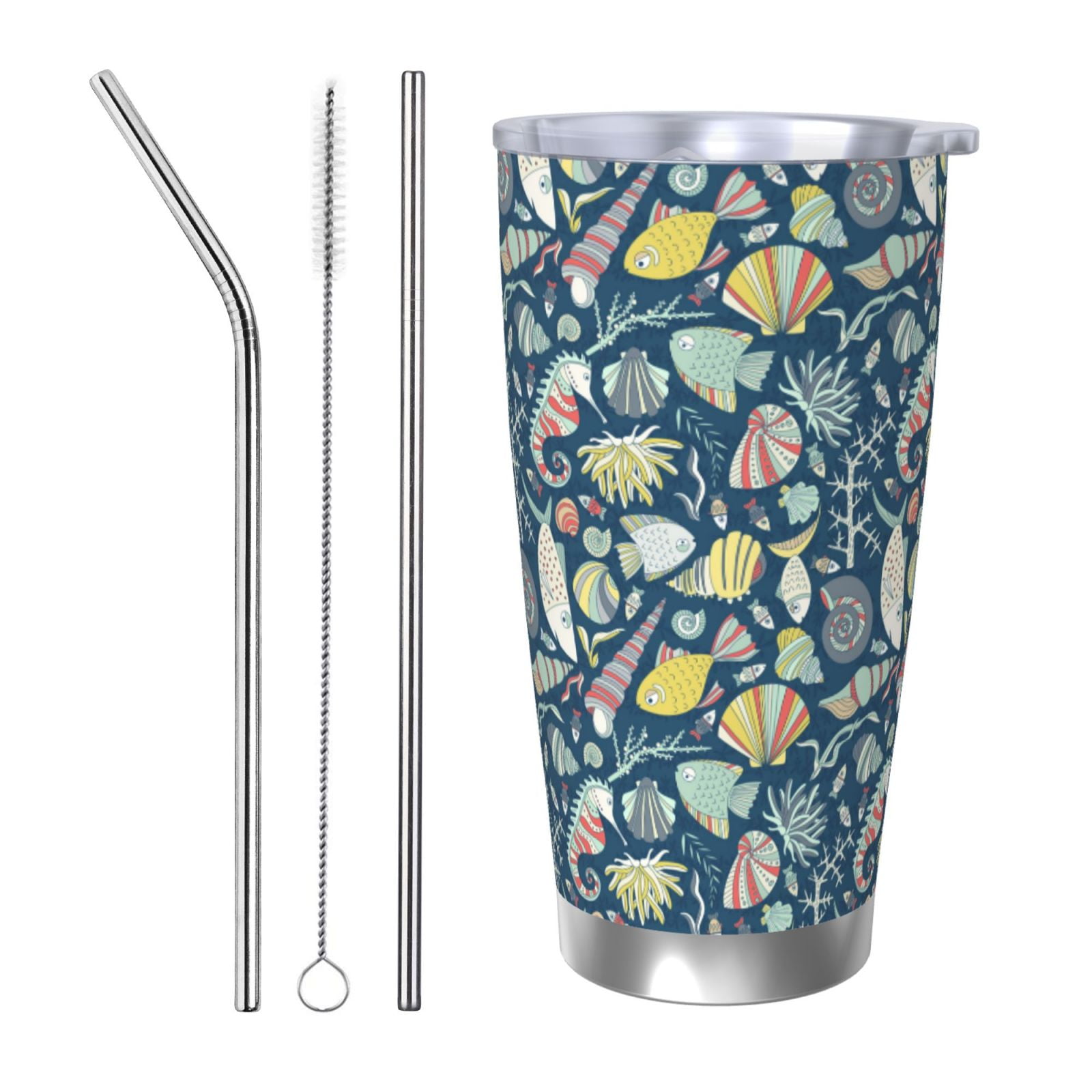 Gaeub Underwater Creature Print 20-Ounce Stainless Steel Car Cup ...