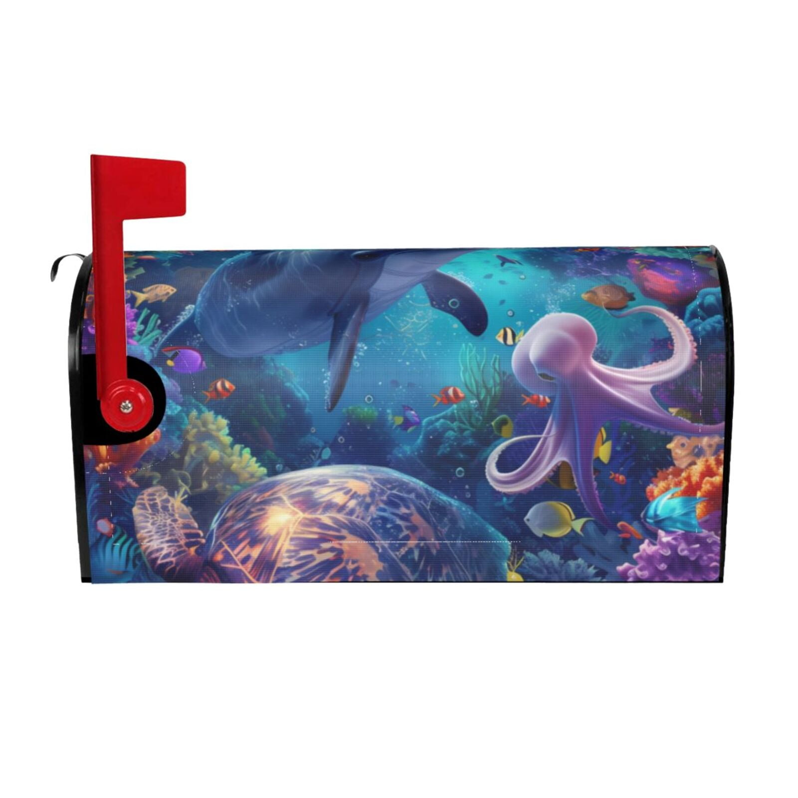 Gaeub Underwater Turtle Dolphin Octopus Print Mailbox Covers Magnetic ...