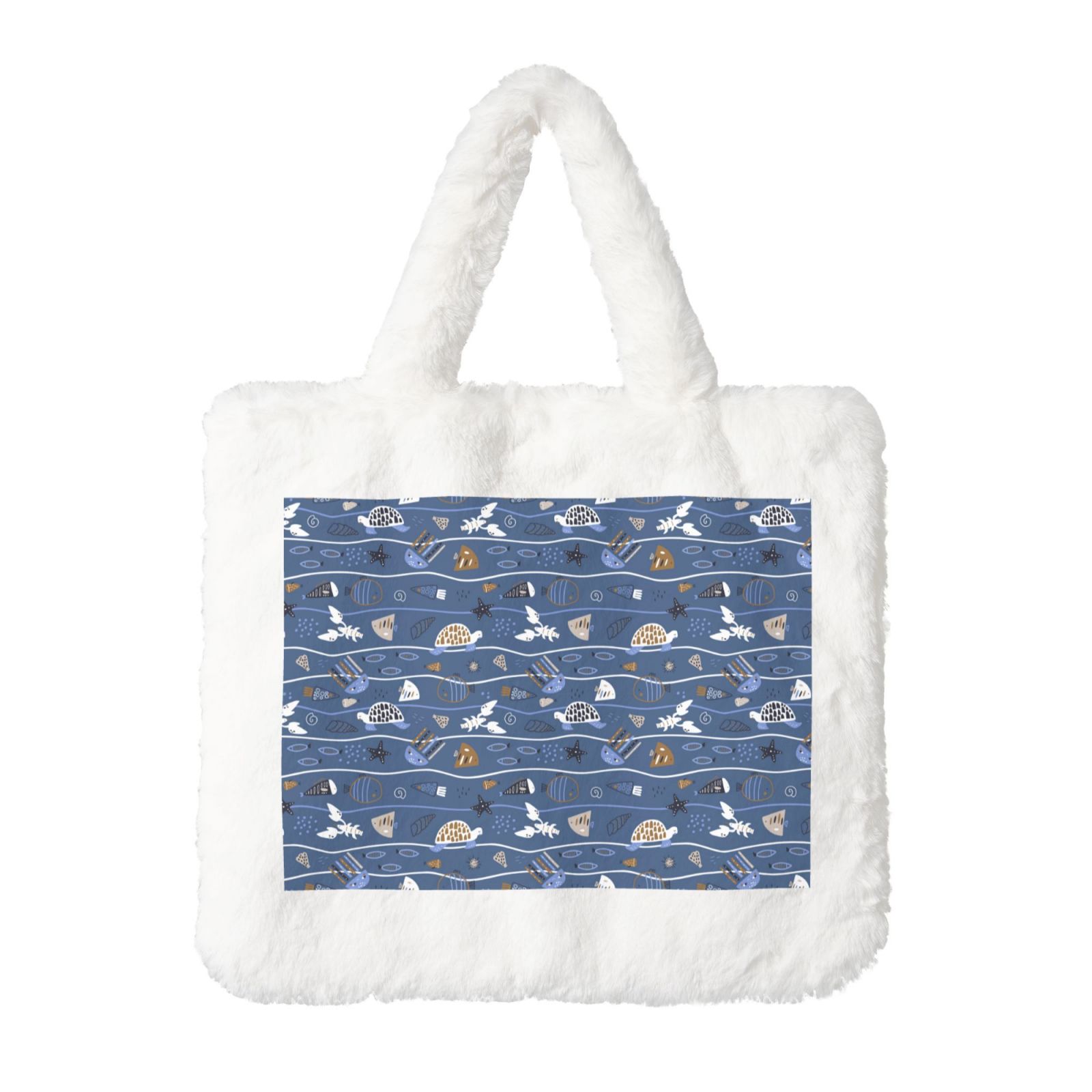 Gaeub Underwater World Animals Printed Plush Underarm Bag, Ladies ...