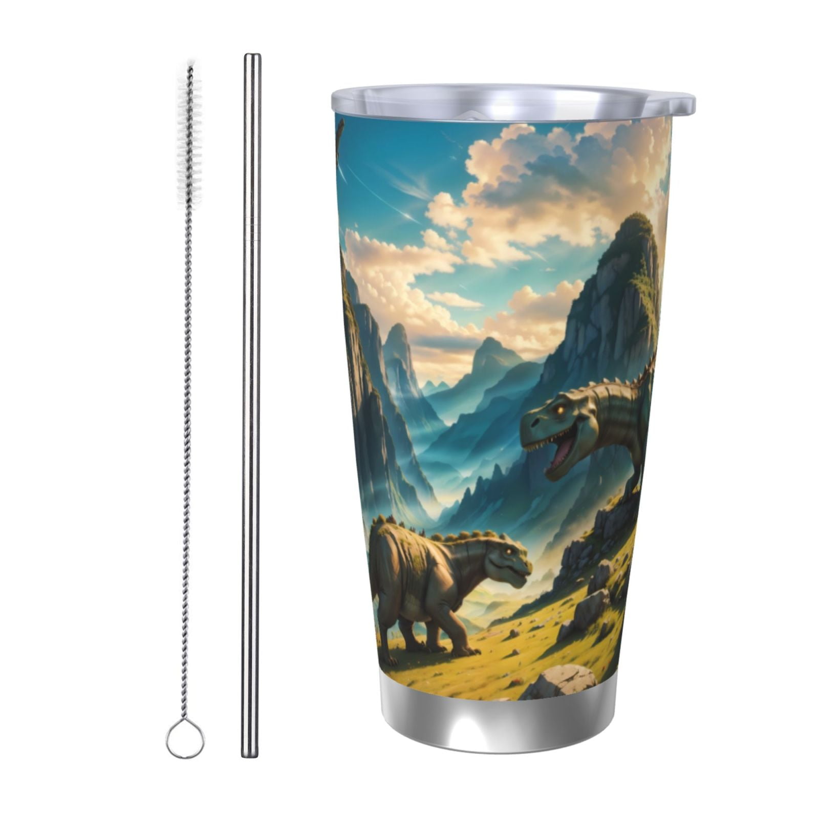 Gaeub Valley River Dinosaur Print 20-Ounce Stainless Steel Car Cup ...