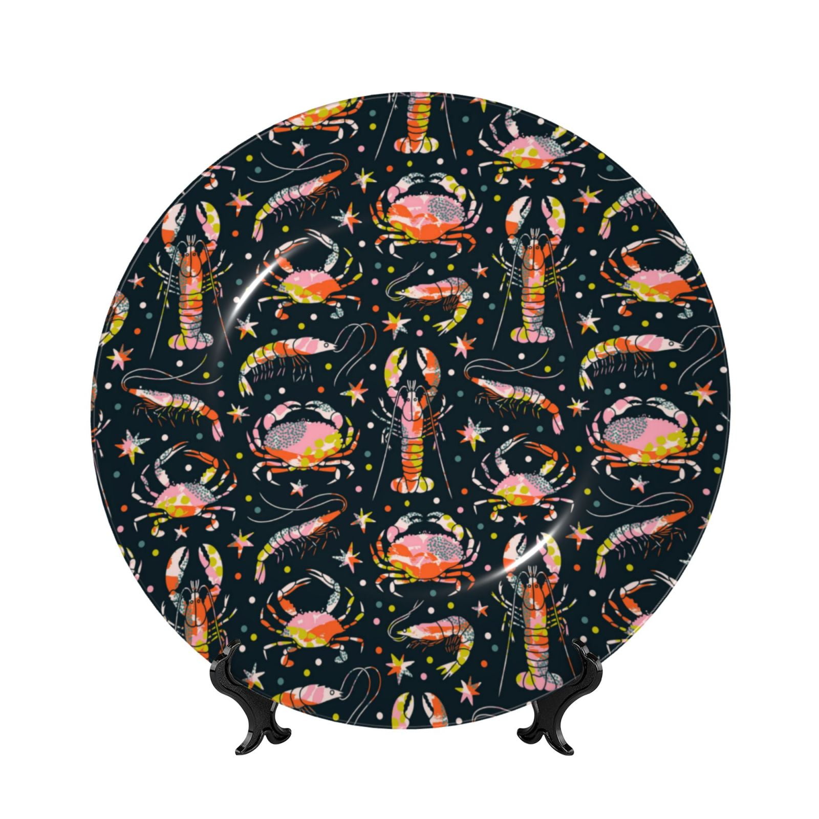 Gaeub Various Crustaceans Print Ceramic Plate,Dinner Plates,Bone China ...