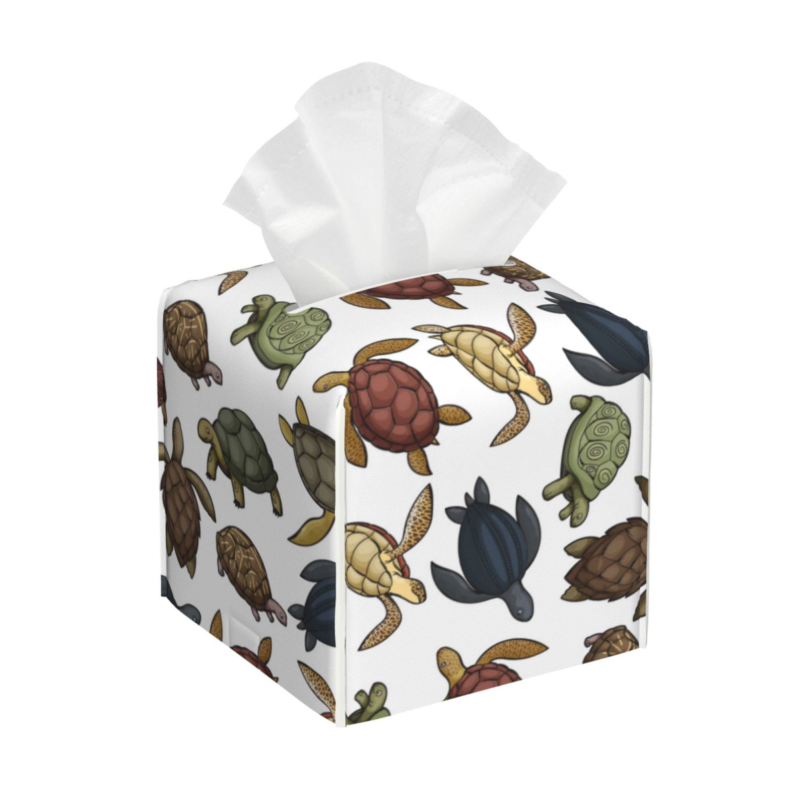 Gaeub Various Turtle Print Leather Tissue Box Cover Square,Tissue ...
