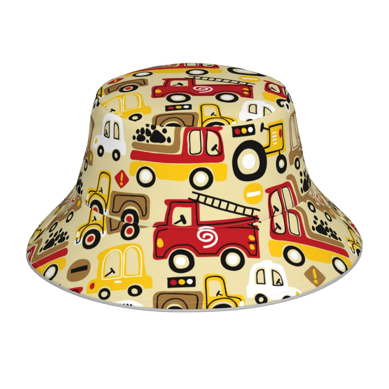 Gaeub Vehicles Printed Double Sided Reflective Bucket Hat Foldable Sun ...