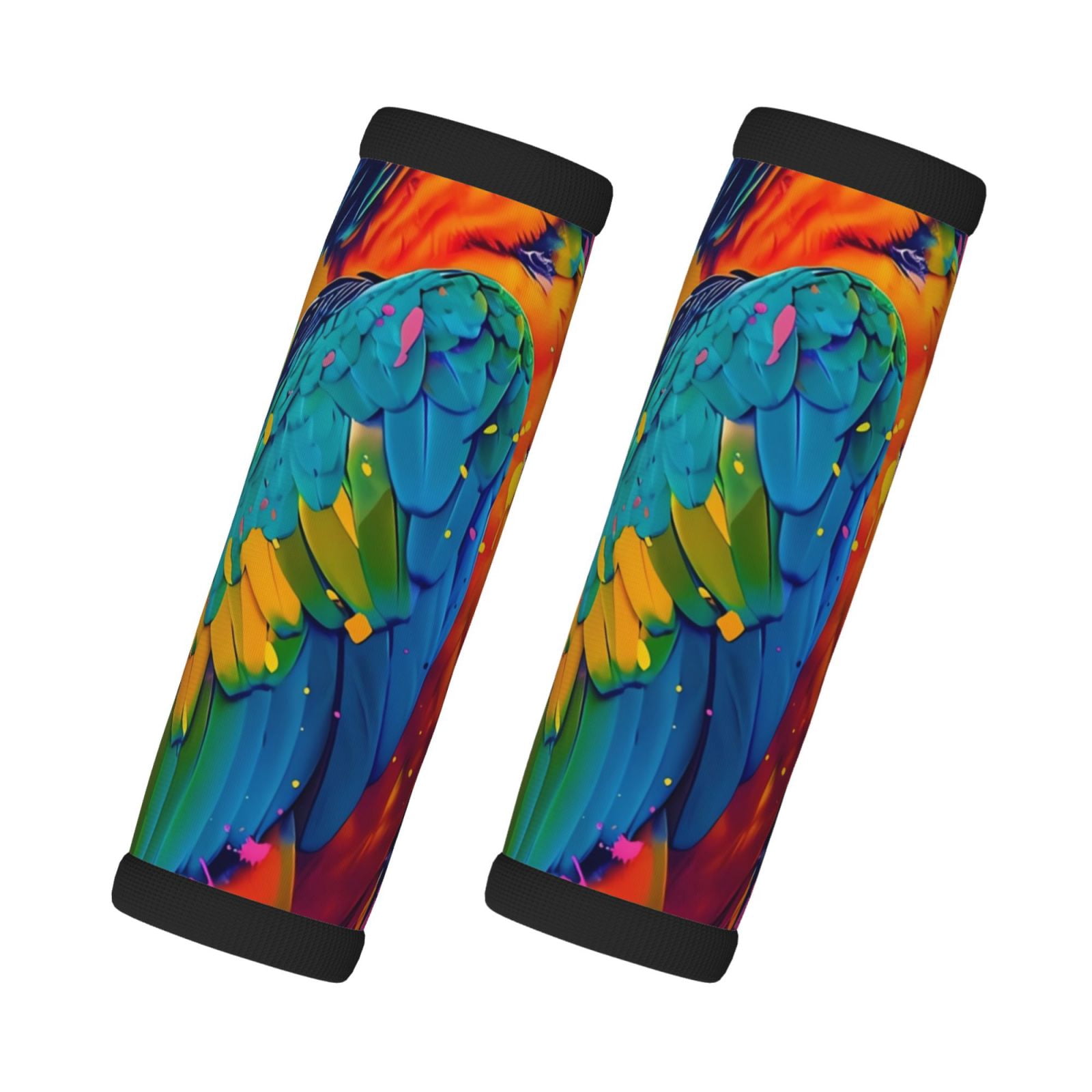 Gaeub Vibrant Parrot Splash Art Print Luggage Handles Wrap Grips 2 ...