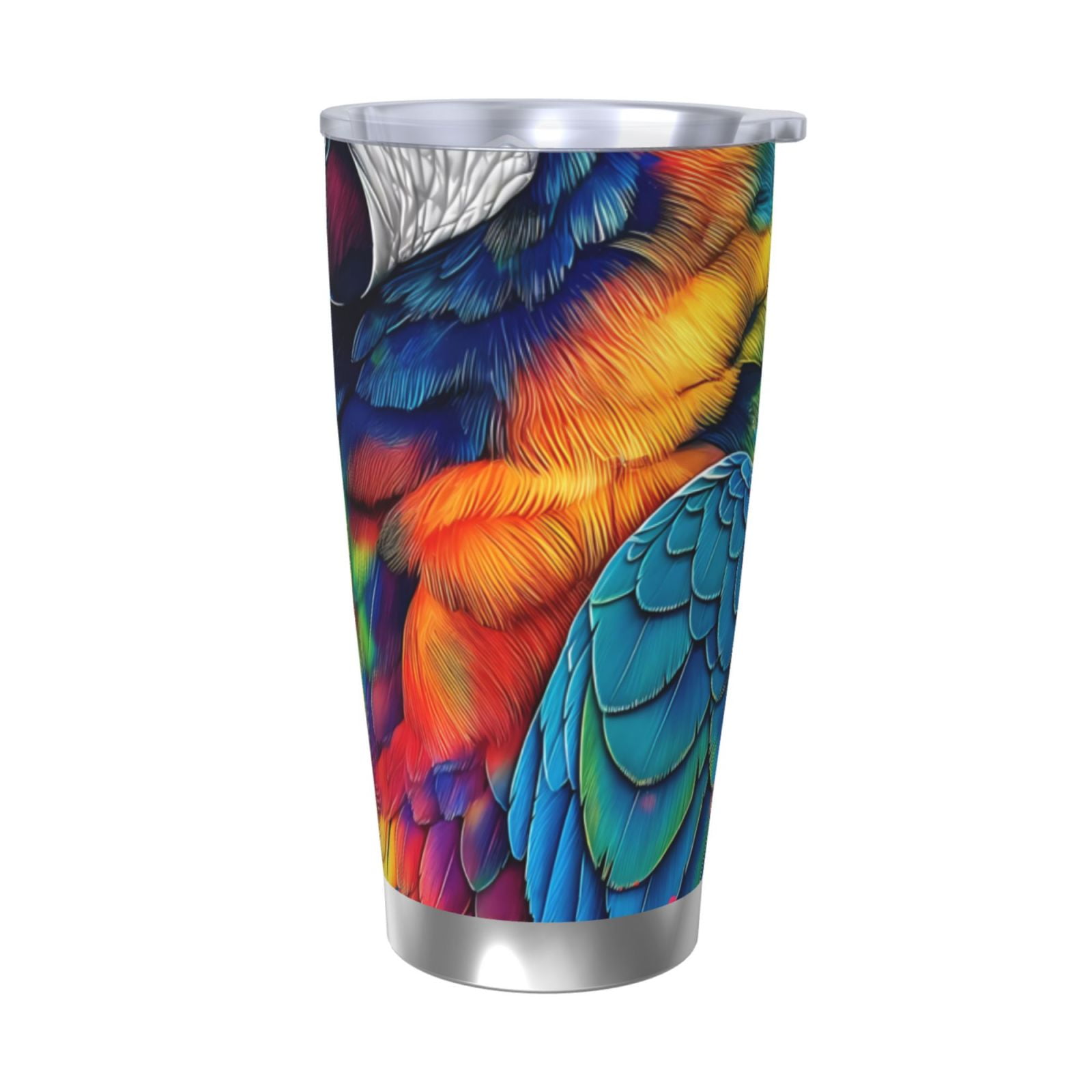 Gaeub Vibrant Rainbow Parrot Fantasy Print 20-Ounce Stainless Steel Car ...
