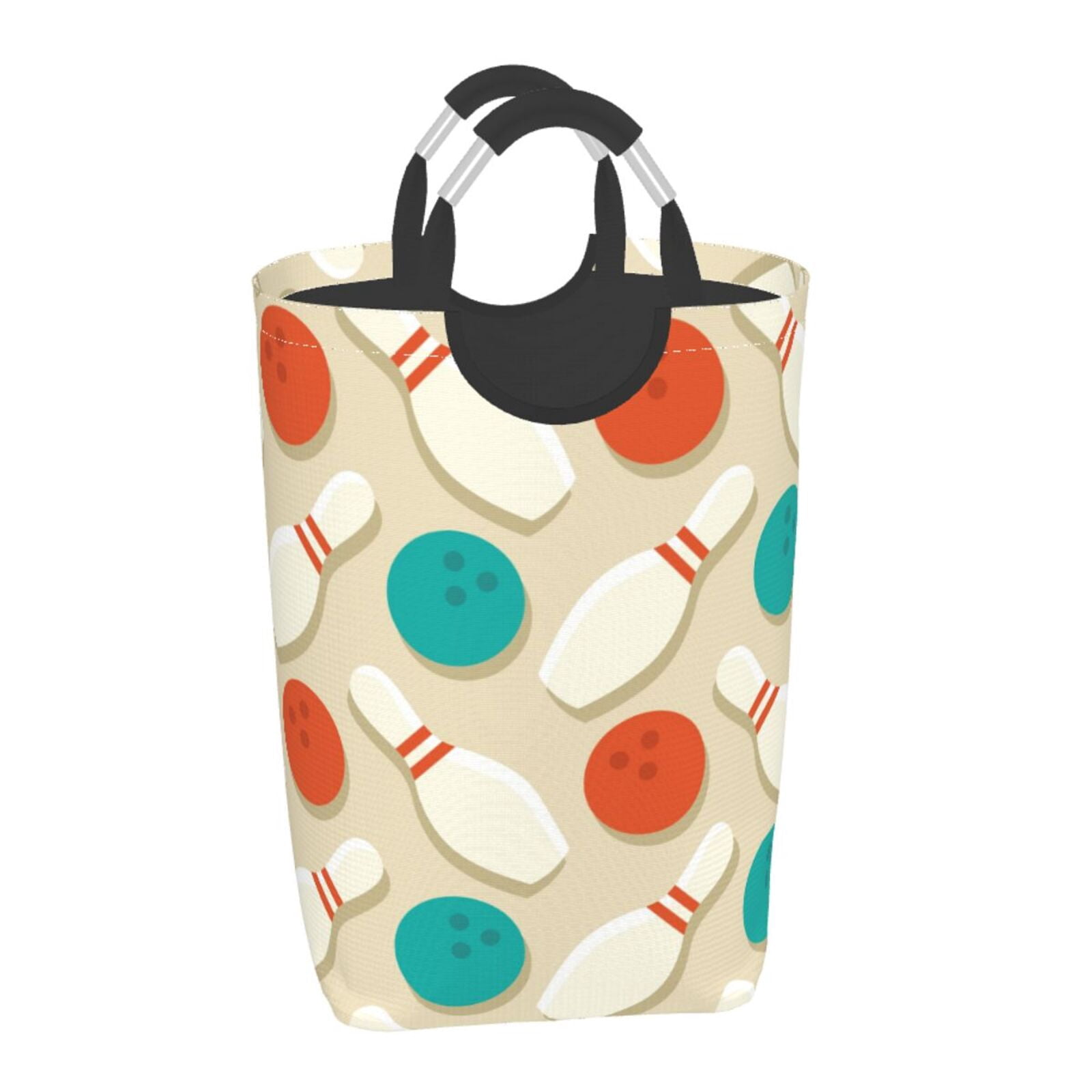 Gaeub Vintage Bowling Print 50L Large Laundry Hampers with Handles ...