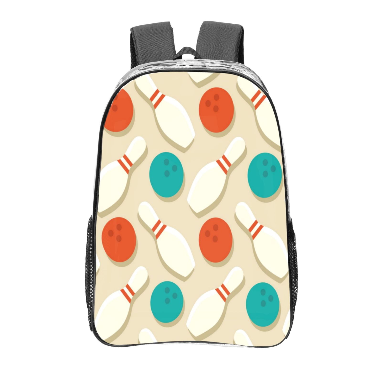 Gaeub Vintage Bowling Print Clear Backpack ,Clear Transparent Backpack ...