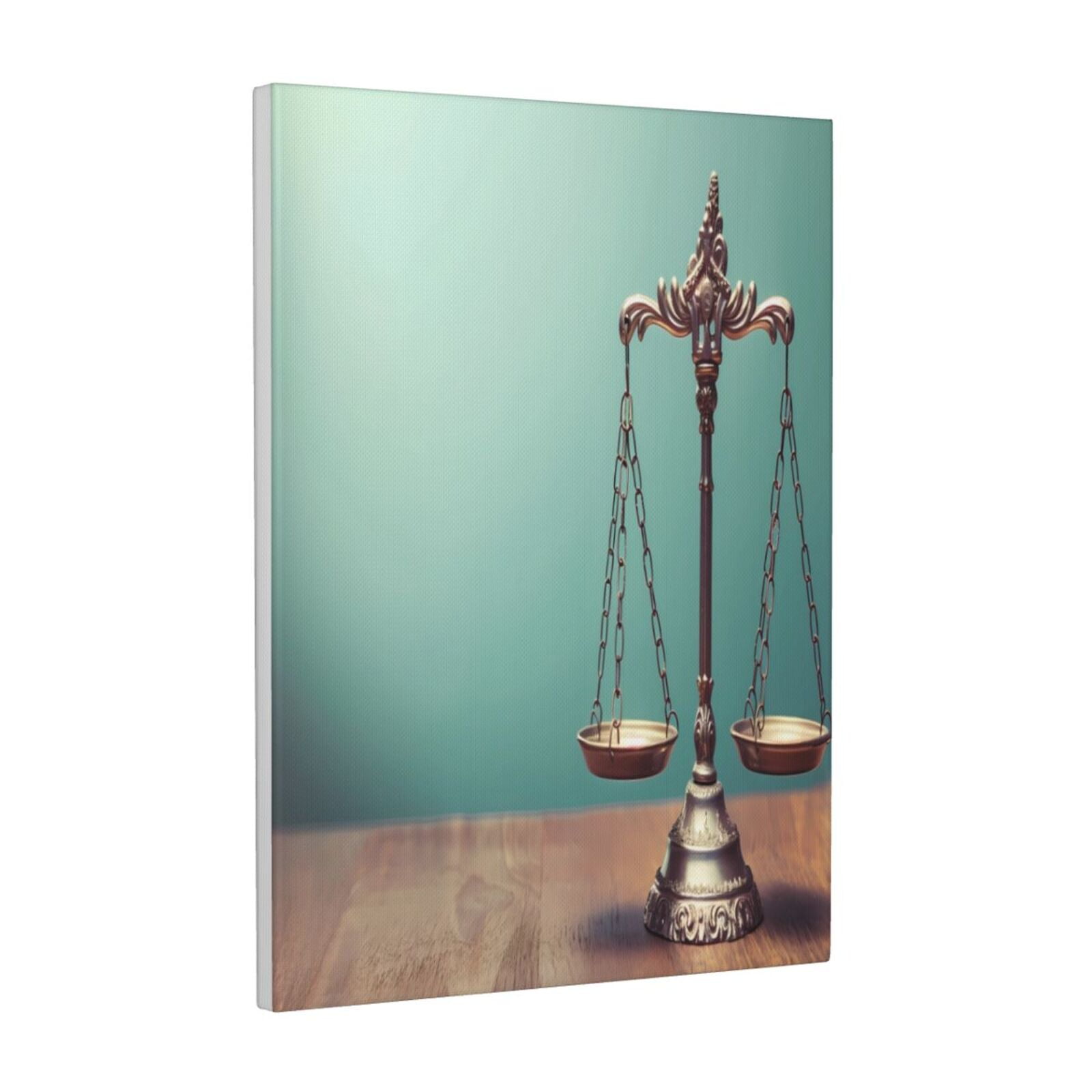 Gaeub Vintage Brass Balance Scale Print Canvas Wall Art for Bathrooms ...