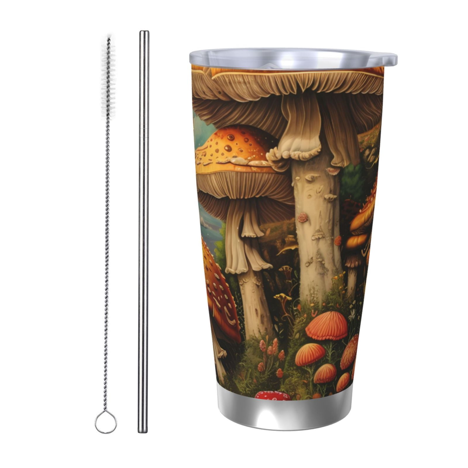 Gaeub Vintage Cloud Mushroom Print 20-Ounce Stainless Steel Car Cup ...