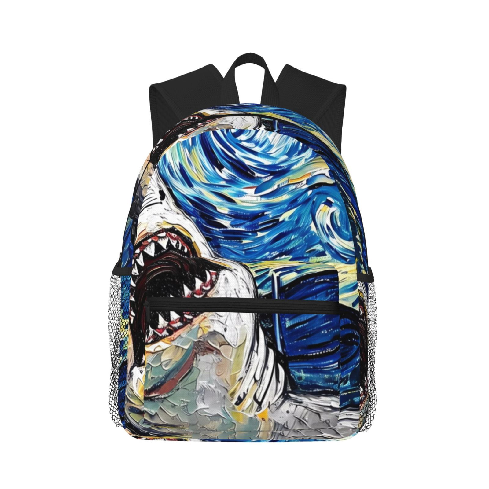 Gaeub Vintage Starry Sky Shark School Backpack Waterproof Bookbag for ...