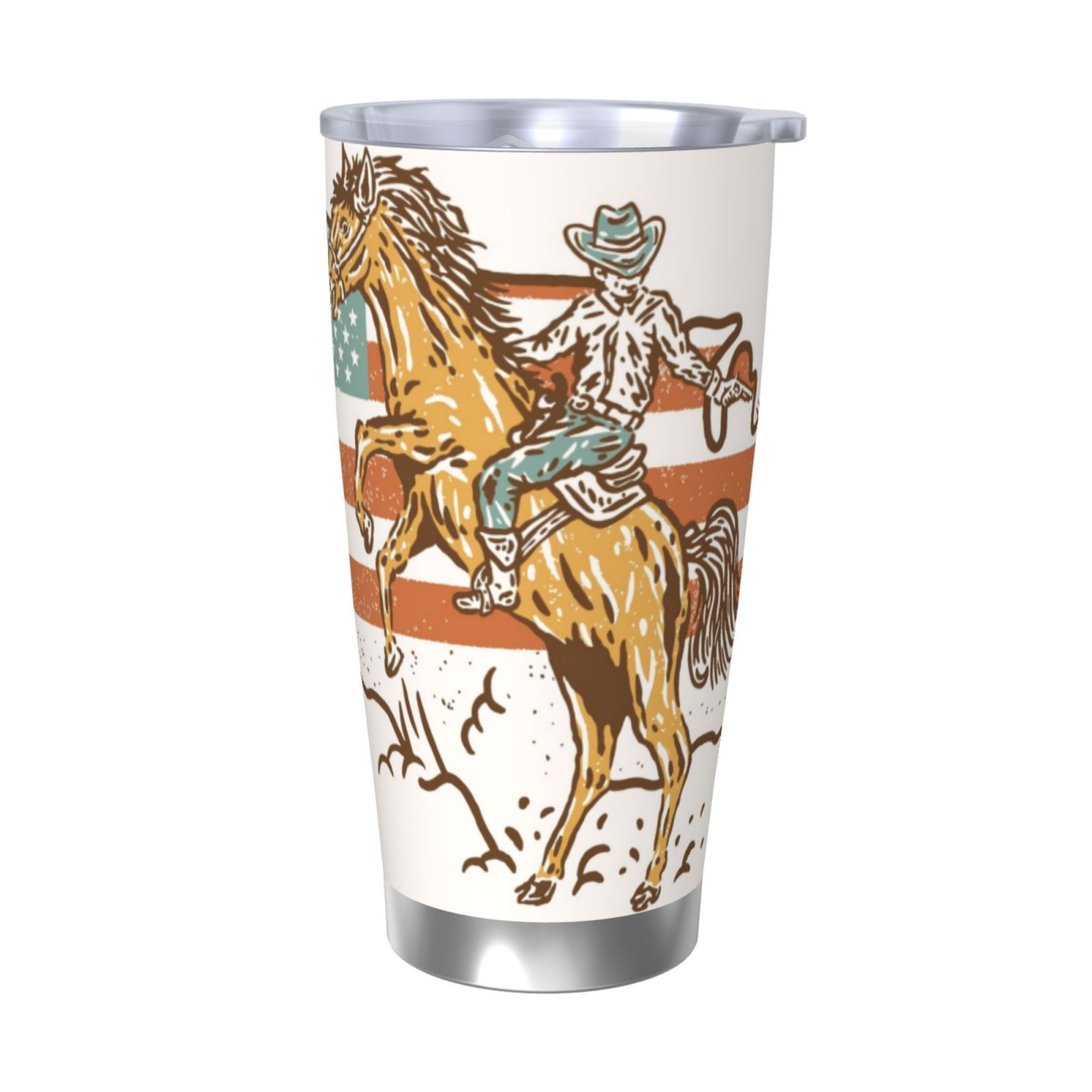 Gaeub Vintage Wild West Cowboy Print 20-Ounce Stainless Steel Car Cup ...