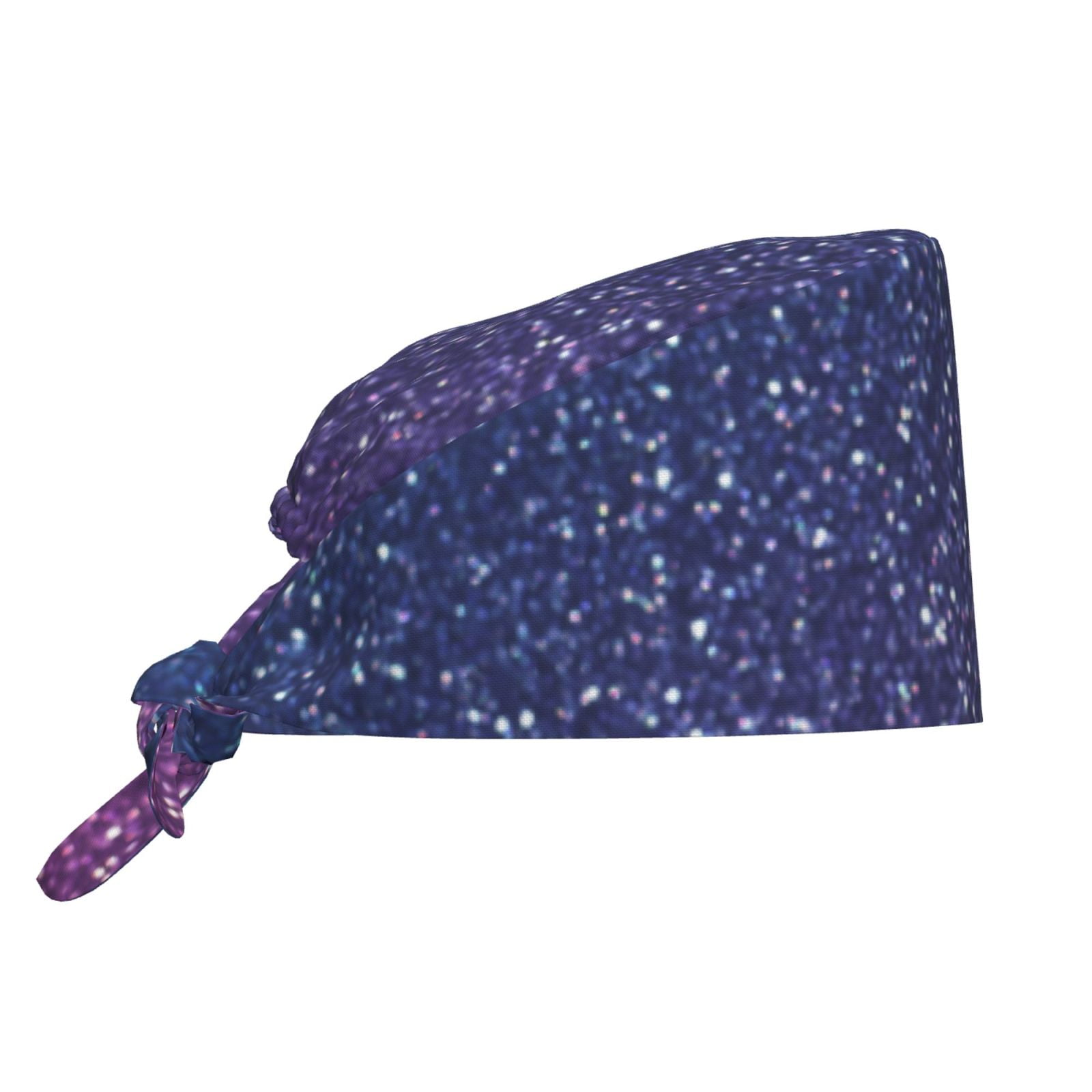 Gaeub Violet Glitter Print Cleaning Working Cap,Unisex Scrub Cap Nurse ...