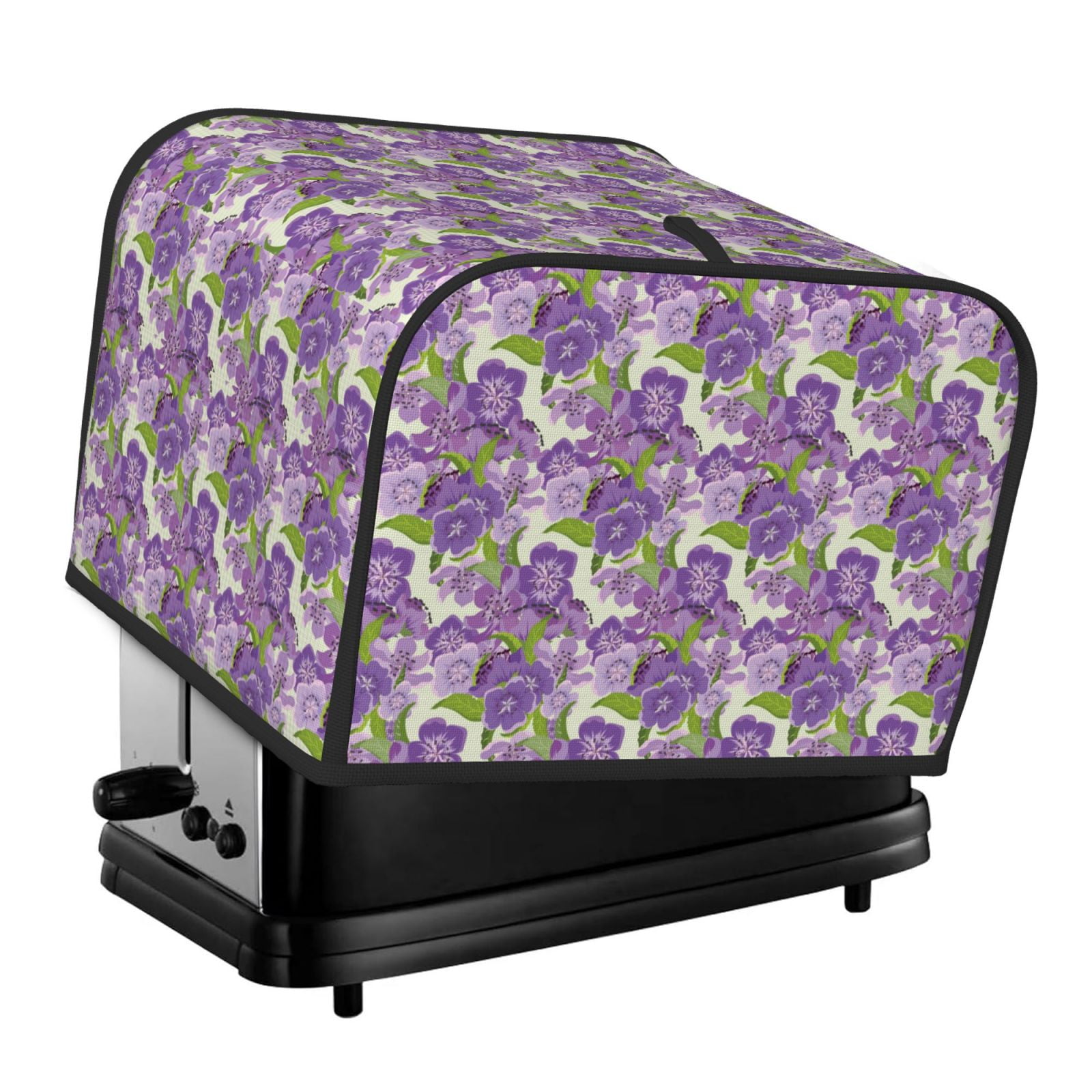 Gaeub Violets Flowers Print 4 Slice Toaster Cover,Bread Machine Cover ...