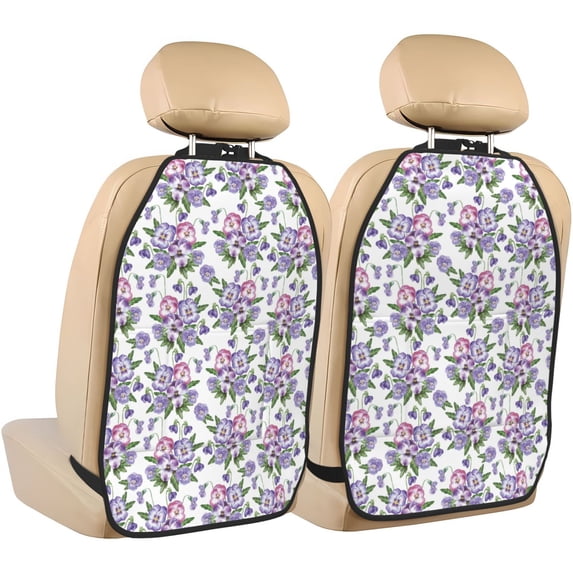 Gaeub Violets Flowers Print Anti-Kick Storage Mat for Car Seats 2 Pcs ...