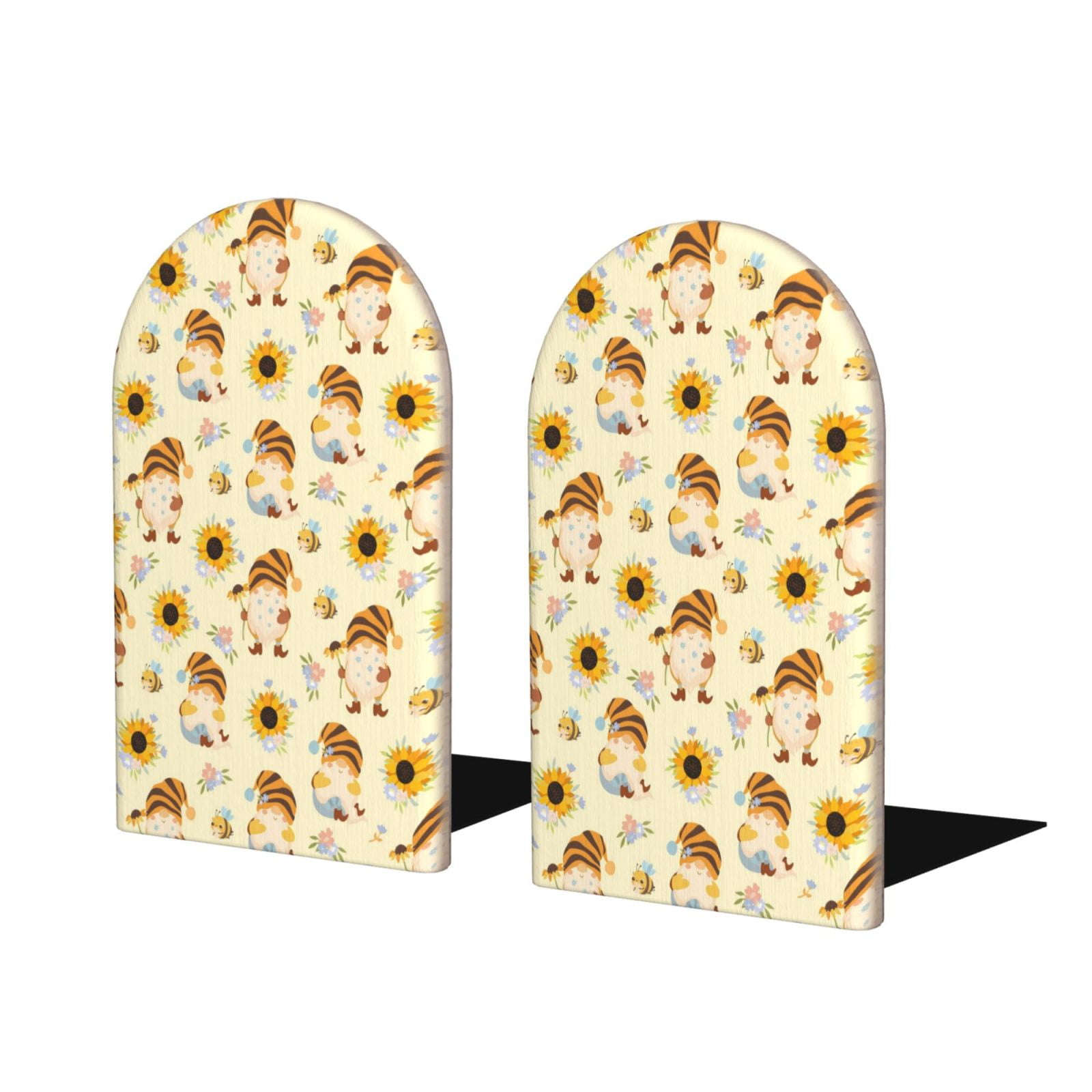 Gaeub Watercolor Bee Honey Honeycomb Bee Wood Bookends, Non-Slip ...