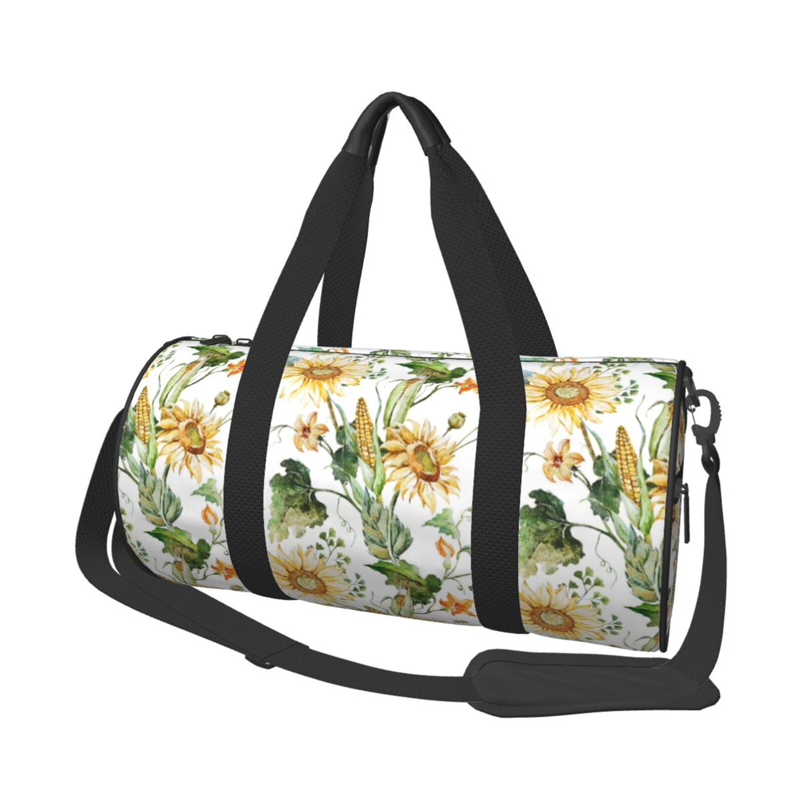 Gaeub Watercolor Bright Sunflowers Lightweight Travel Cylinder Bag Gym ...