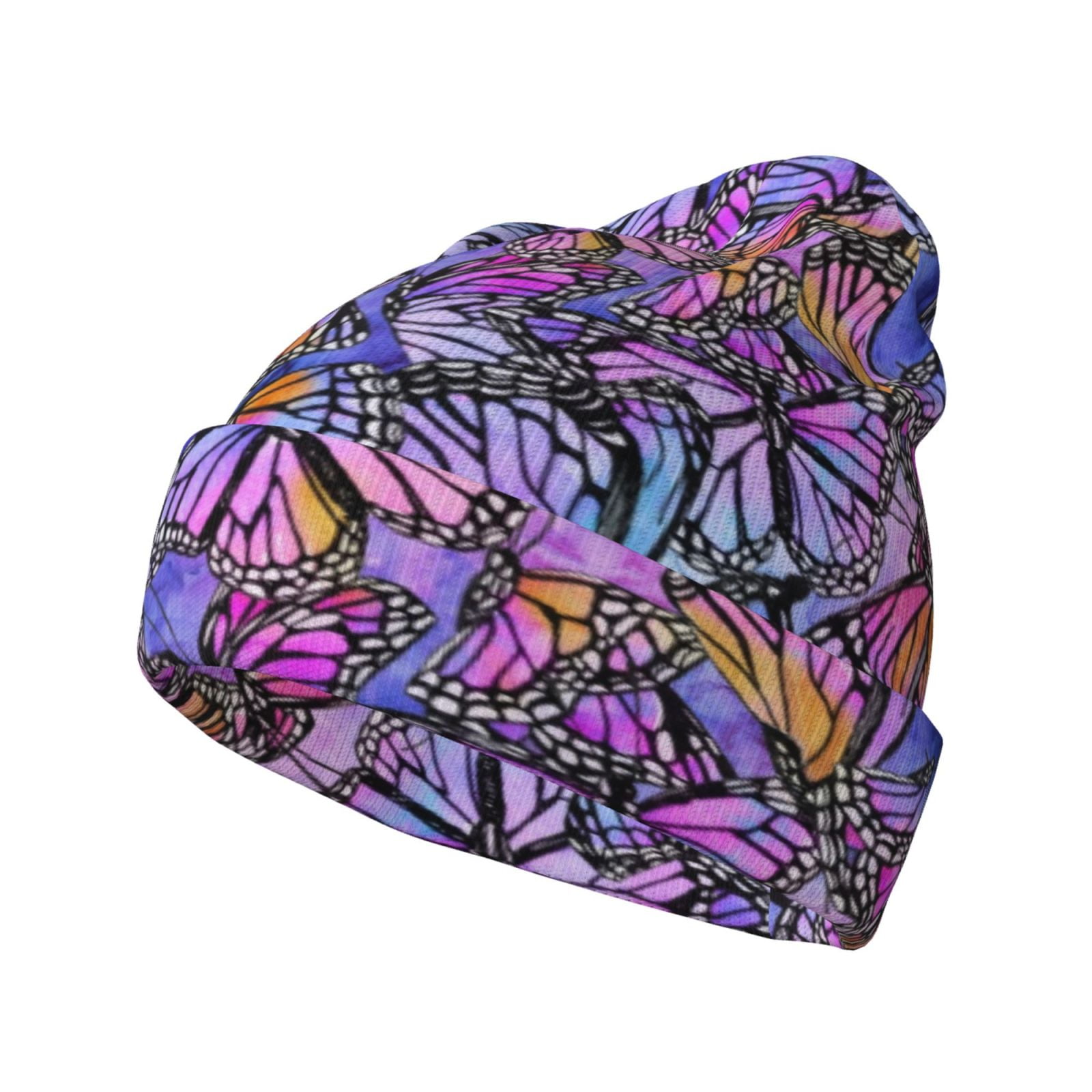 Gaeub Watercolor Butterflies Print Unisex Knitted Hat,Warm Winter ...