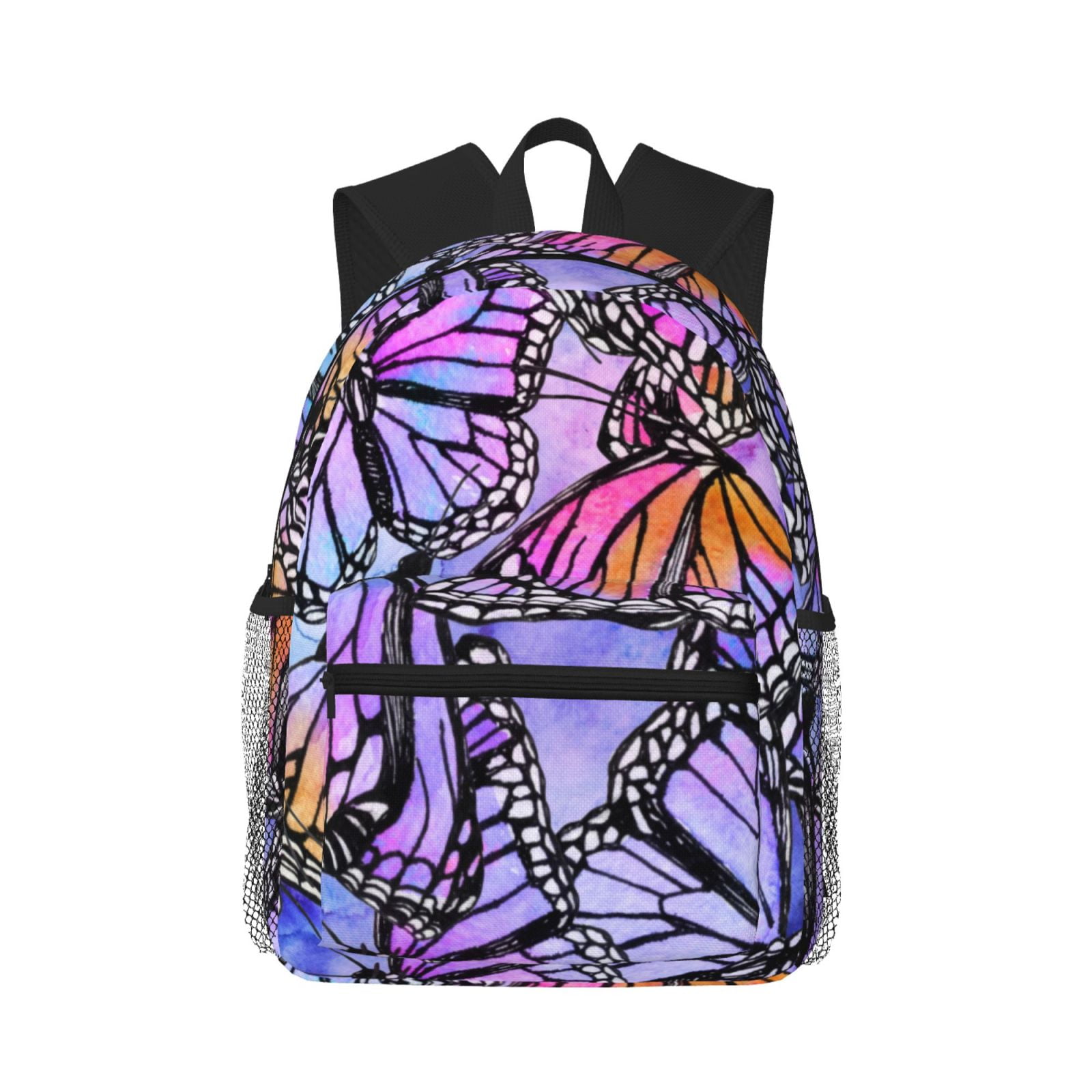 Gaeub Watercolor Butterflies School Backpack Waterproof Bookbag for Men ...