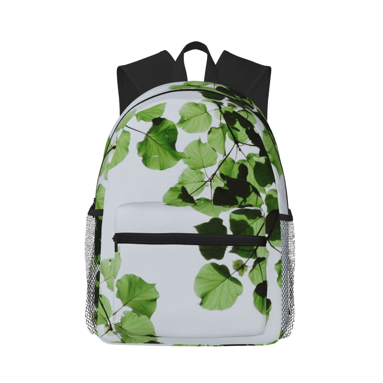 Gaeub Watercolor Green Leaves School Backpack Waterproof Bookbag for ...