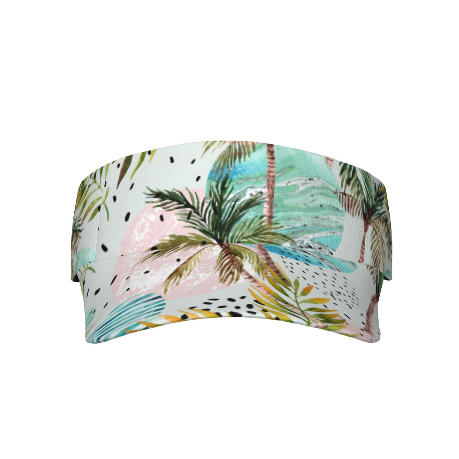 Gaeub Watercolor Palm Tree Sun Visor Hats with Empty Top and Adjustable ...