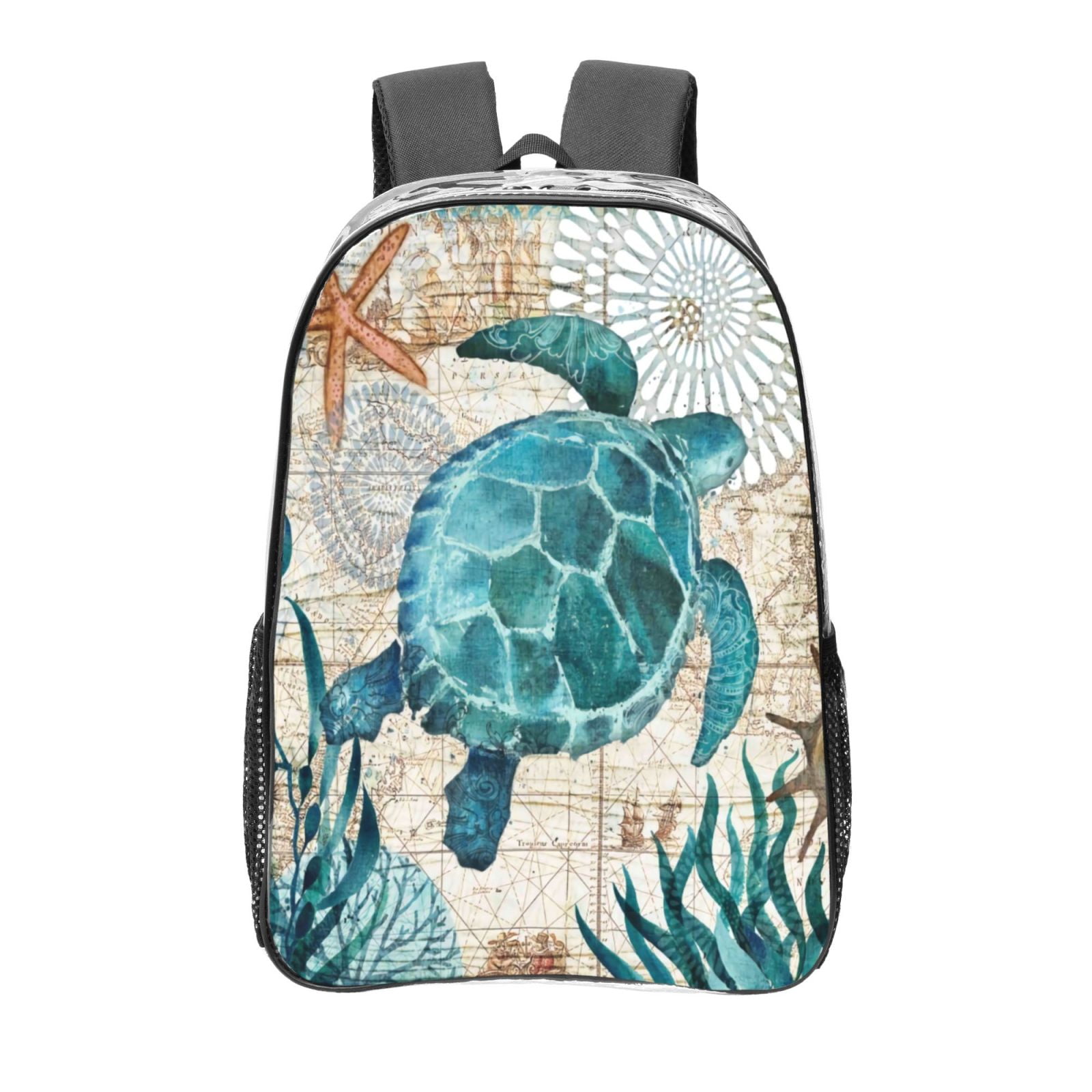 Gaeub Watercolor Sea Turtle Print Clear Backpack ,Clear Transparent ...