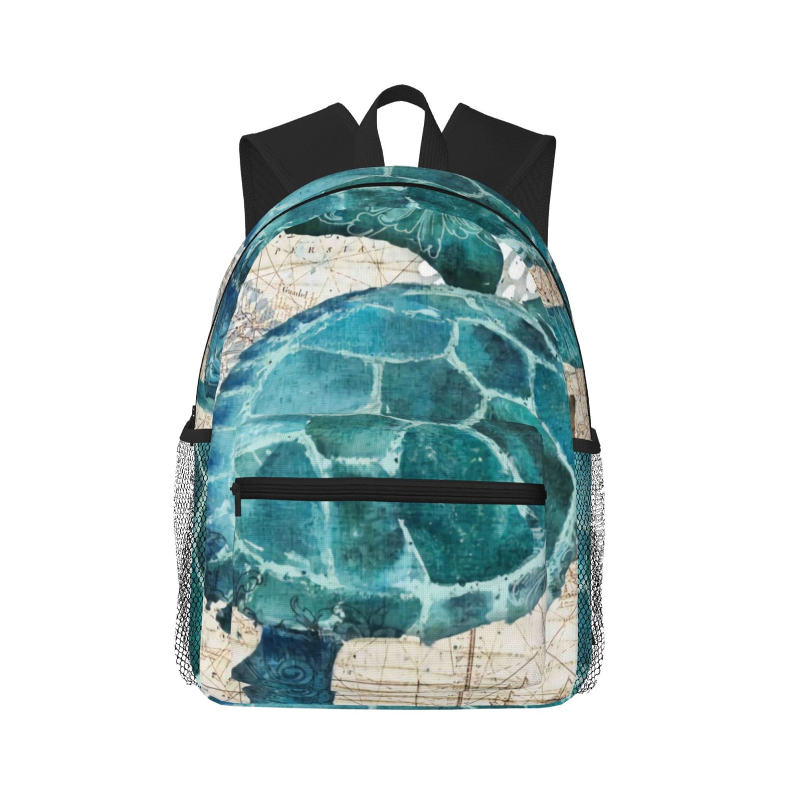 Gaeub Watercolor Sea Turtle School Backpack Waterproof Bookbag for Men ...