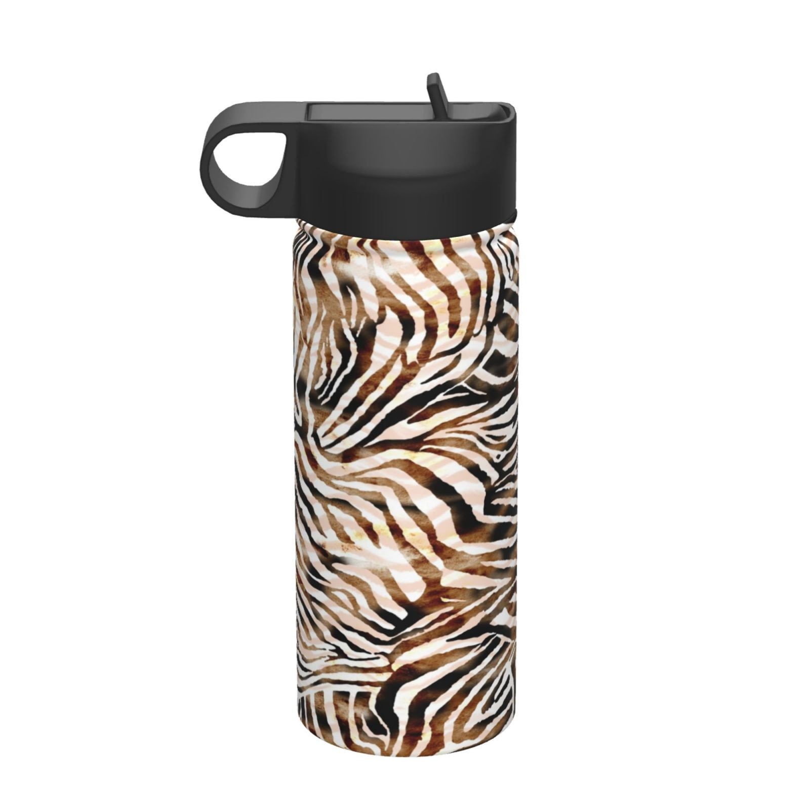 Gaeub Watercolor Zebra Printed 18oz Sports Insulated Kettle With Straw ...