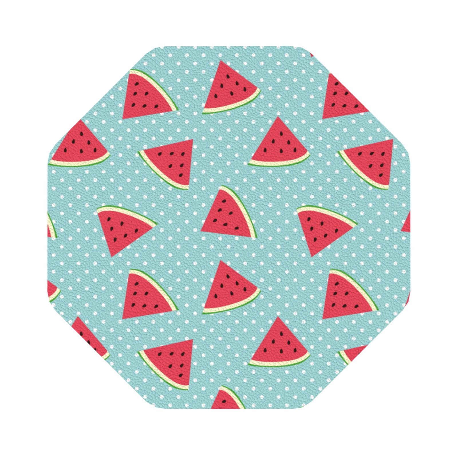 Gaeub Watermelon Print 6 Pcs Leather Coasters for Drinks ,Drink ...