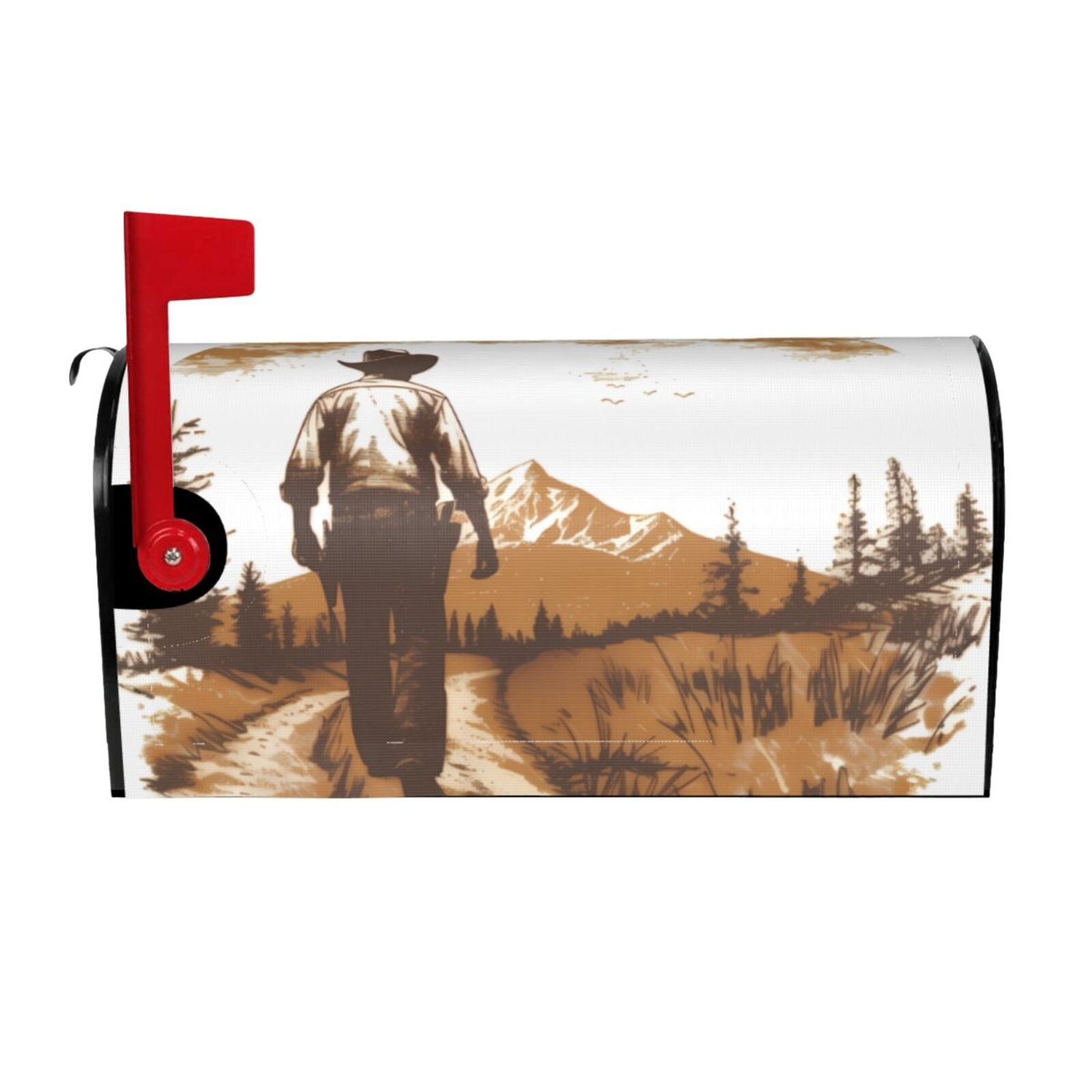 Gaeub Western Cowboy Countryside Print Mailbox Covers Magnetic,Mailbox ...