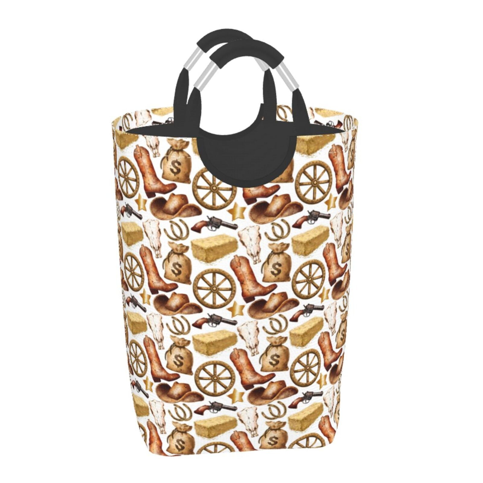 Gaeub Western Cowboy Print 50L Large Laundry Hampers with Handles ...