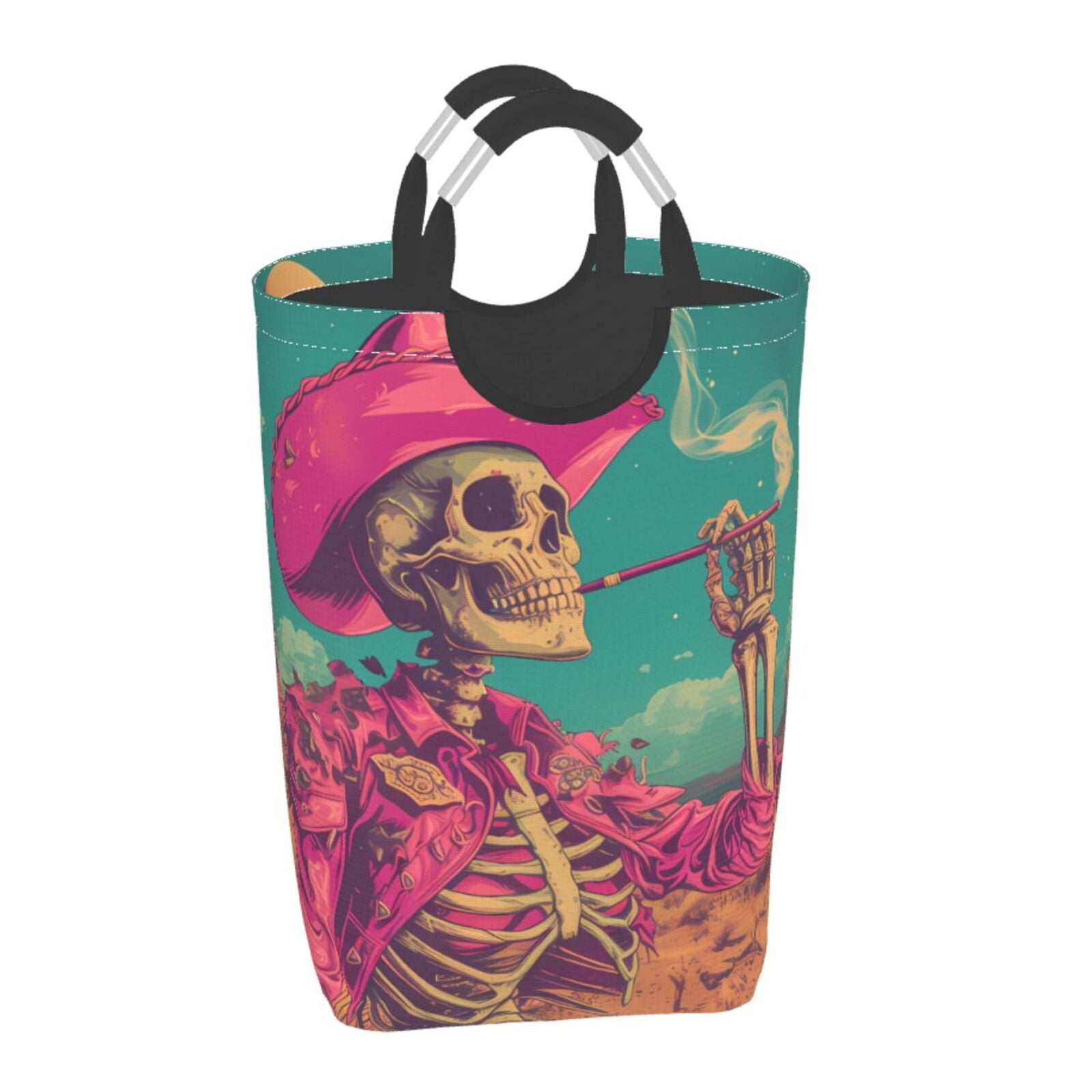 Gaeub Western Desert Skull Cowboy (2) Print 50L Large Laundry Hampers ...