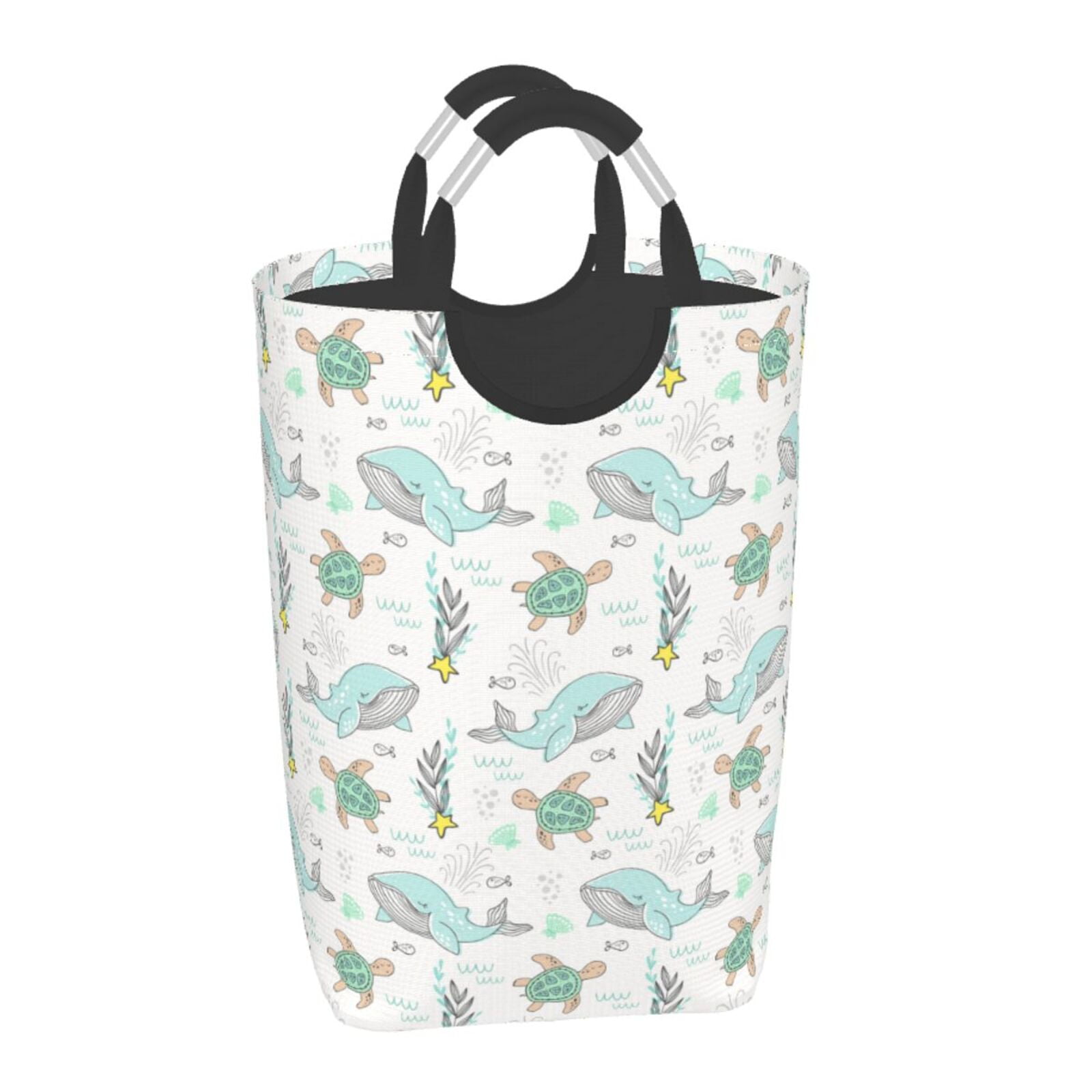 Gaeub Whale And Turtle Print 50L Large Laundry Hampers with Handles ...