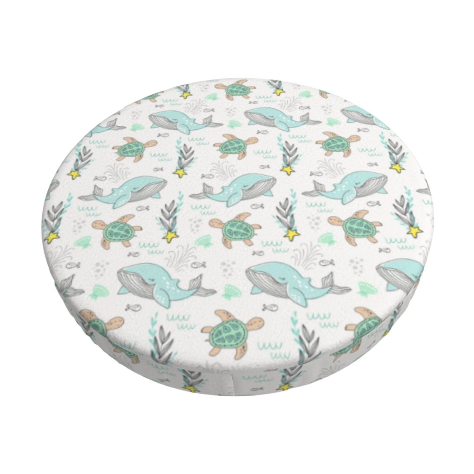 Gaeub Whale And Turtle Velvet Stool Cushion Covers with Foam Padding ...