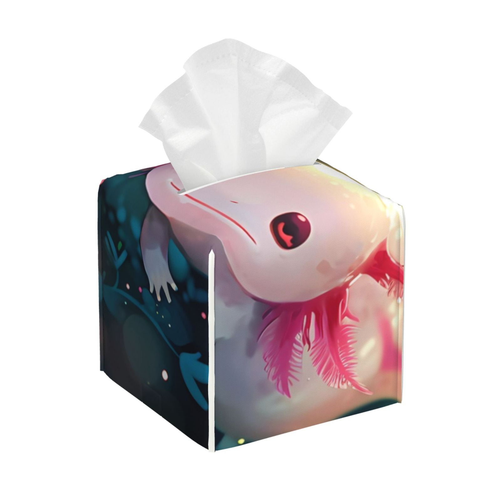 Gaeub Whimsical Axolotl Fantasy Print Leather Tissue Box Cover Square ...