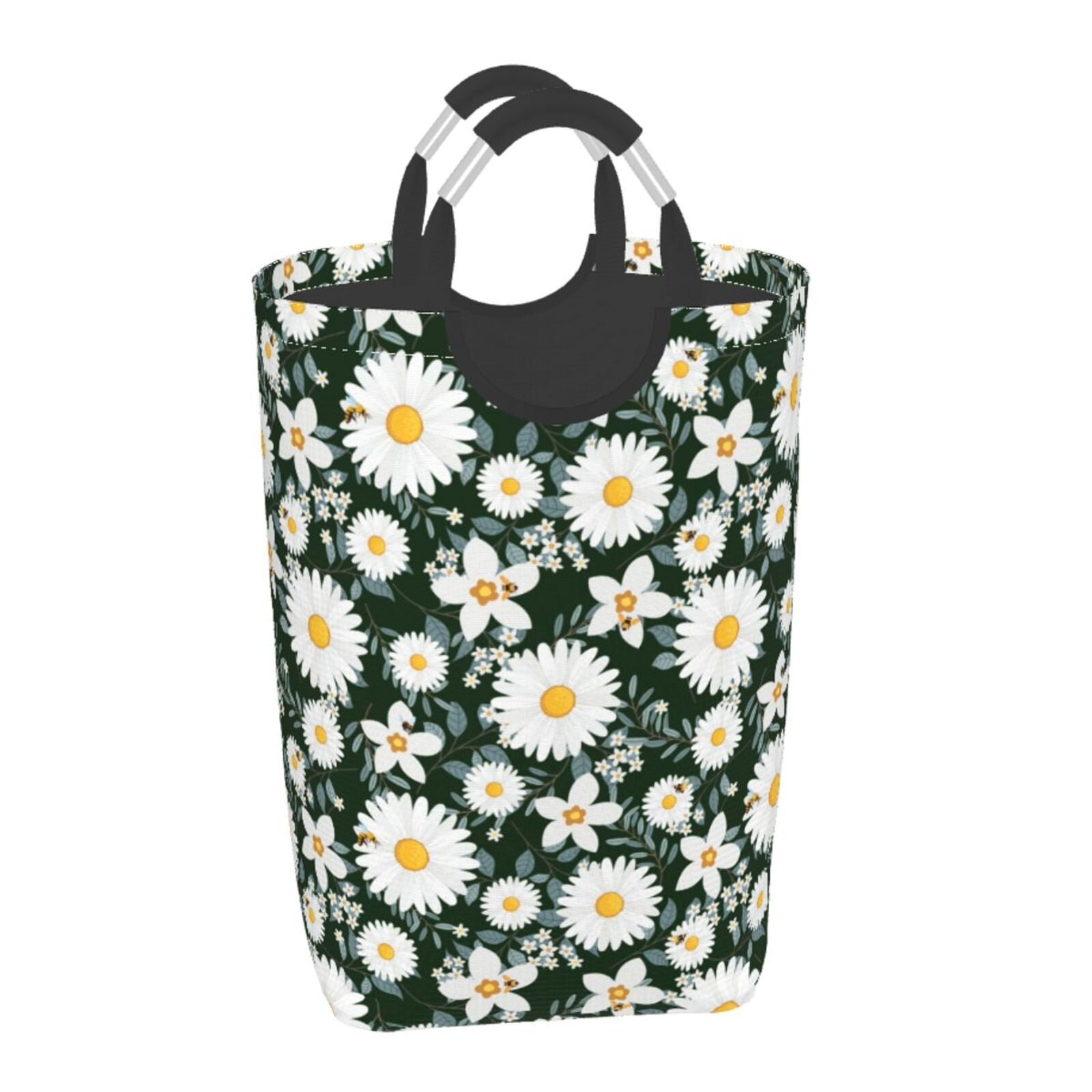 Gaeub White Daisies and Bee Print 50L Large Laundry Hampers with ...