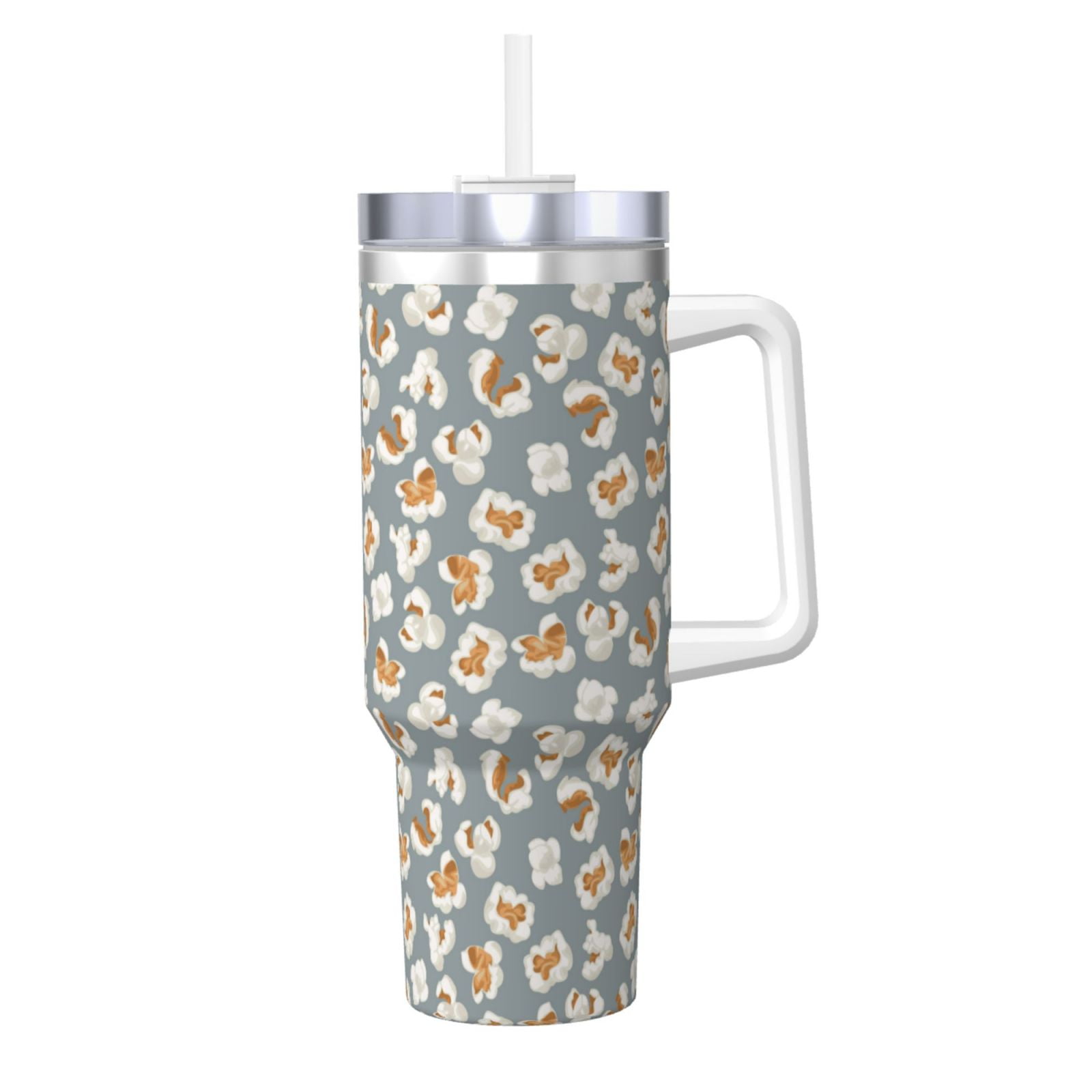 Gaeub White Popcorn Print Stainless Steel Hot/Cold Coffee Cup,40oz Ice ...