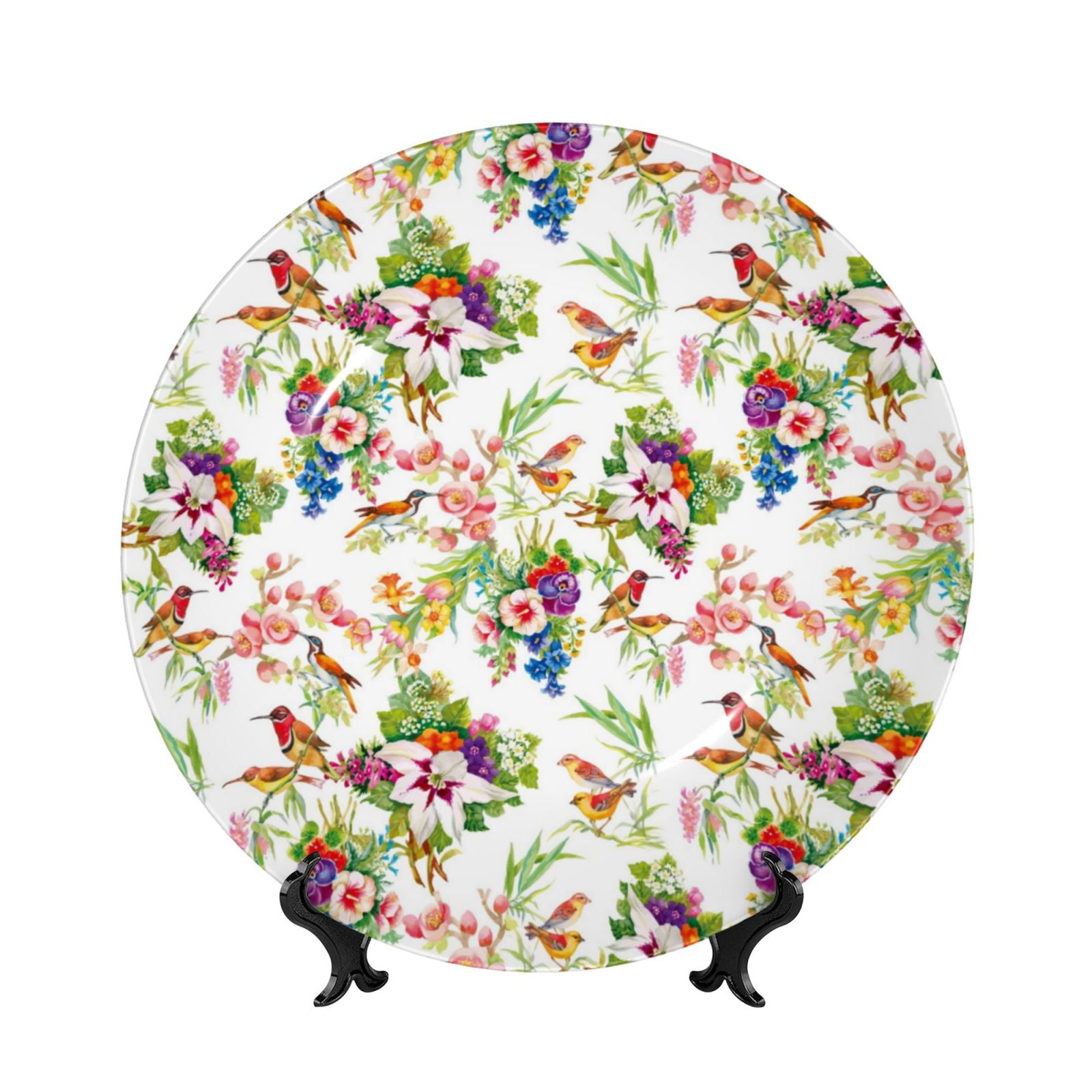 Gaeub Wild Exotic Birds And Flowers Print Ceramic Plate,Dinner Plates ...