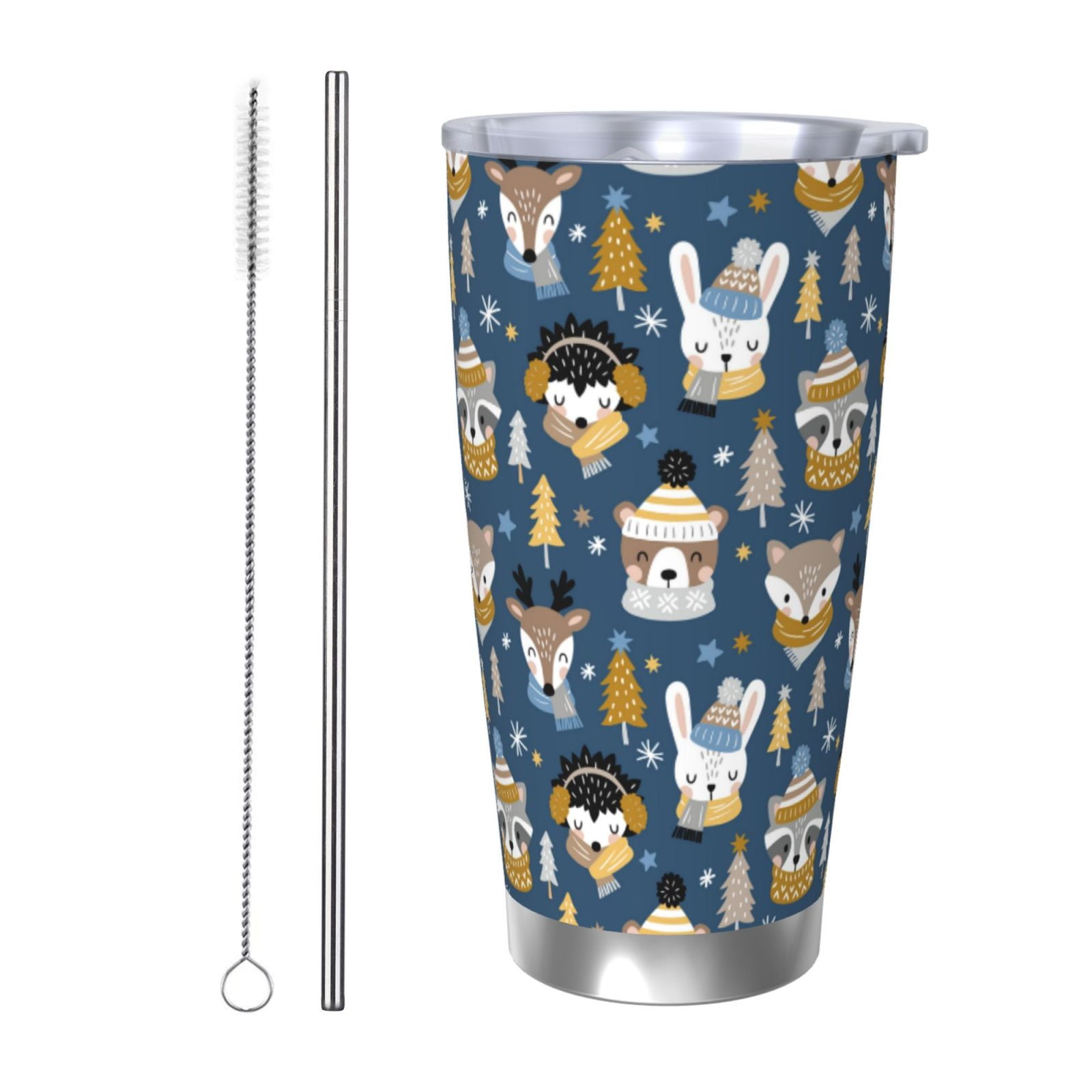 Gaeub Winter Animal Friends Print 20-Ounce Stainless Steel Car Cup ...