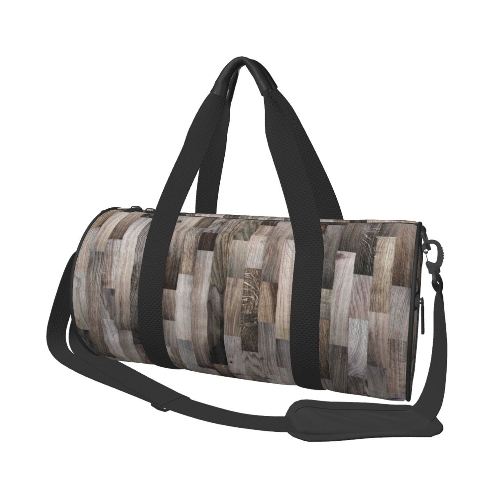 Gaeub Wooden Texture Lightweight Travel Cylinder Bag Gym Tote Bag ...