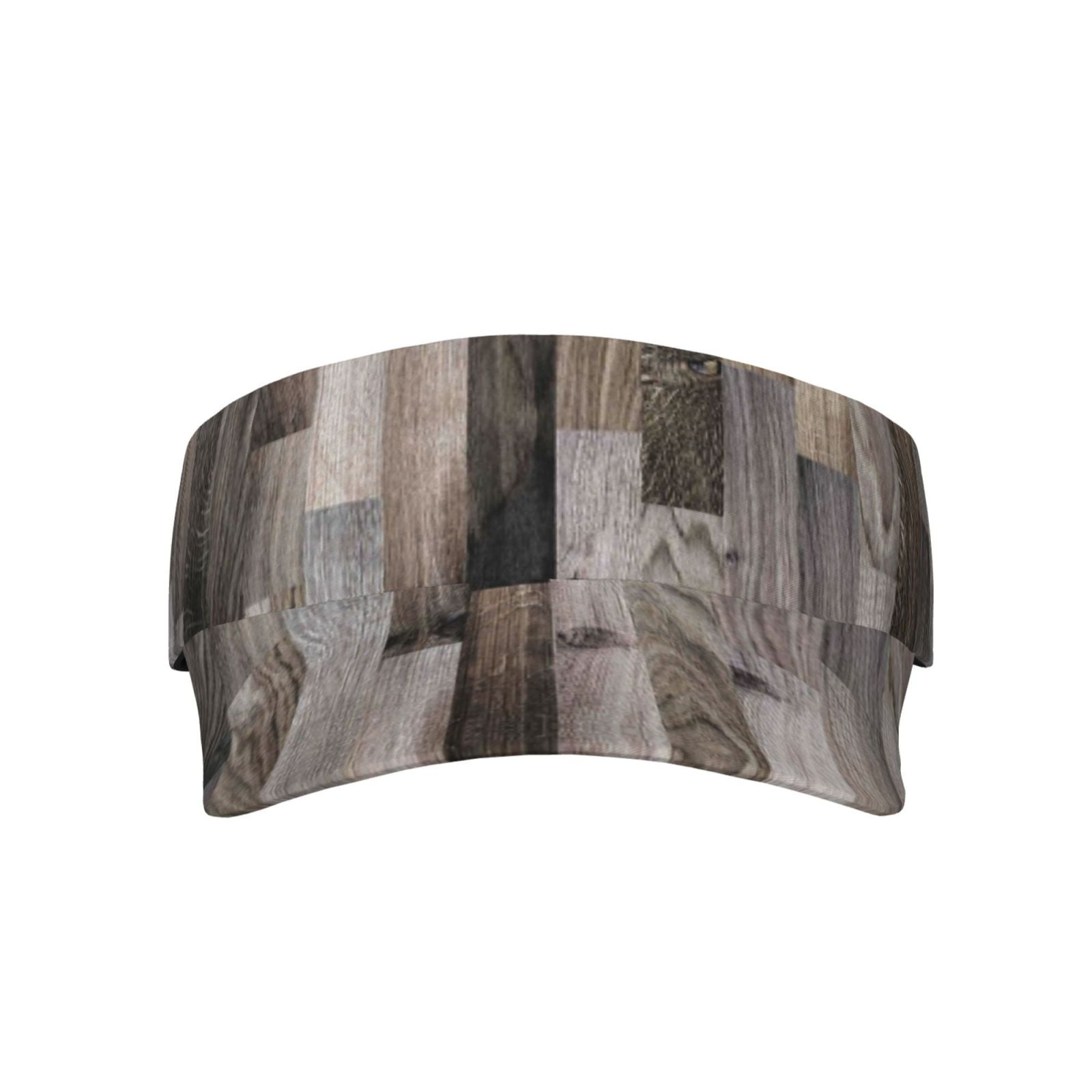 Gaeub Wooden Texture Sun Visor Hats with Empty Top and Adjustable, UV ...