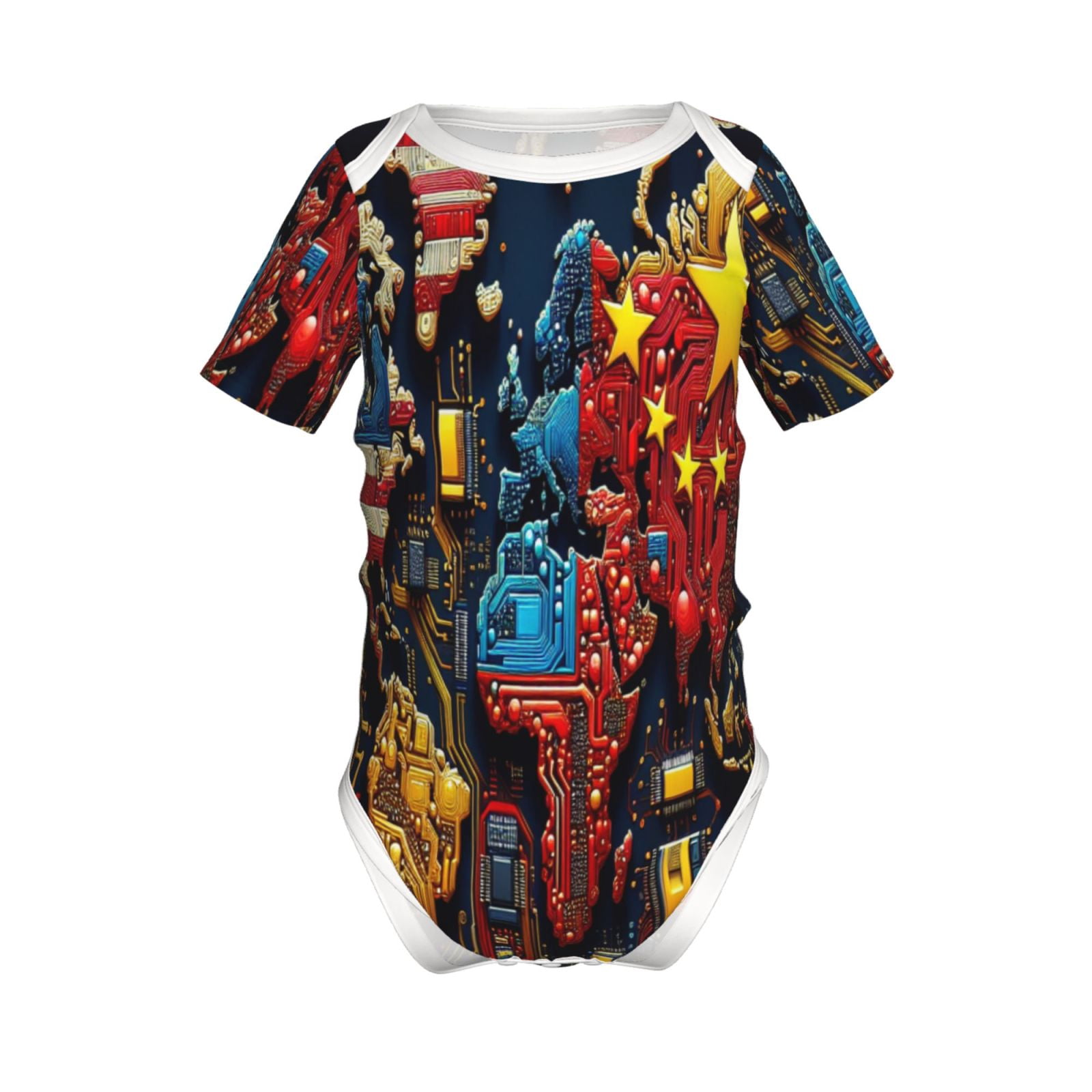 Gaeub World Map Of Digital Circuits Print Infant Climbing Onesie ...