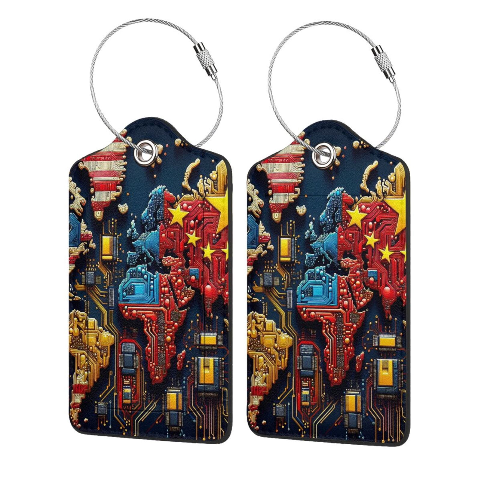 Gaeub World Map Of Digital Circuits Print Luggage Tag for Suitcase ...