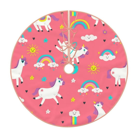 Gaeub Yoga Unicorn Print Christmas Tree Skirt,Christmas Decorations ...