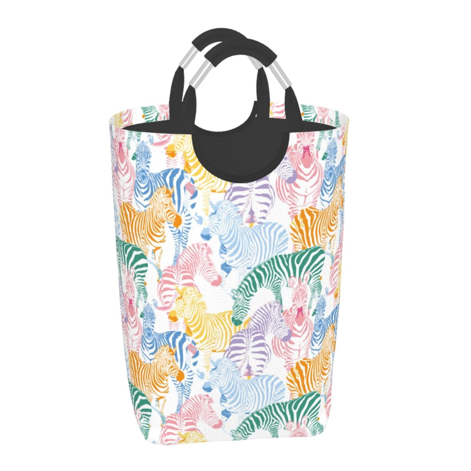 Gaeub Zebra Colourful Print 50L Large Laundry Hampers with Handles ...