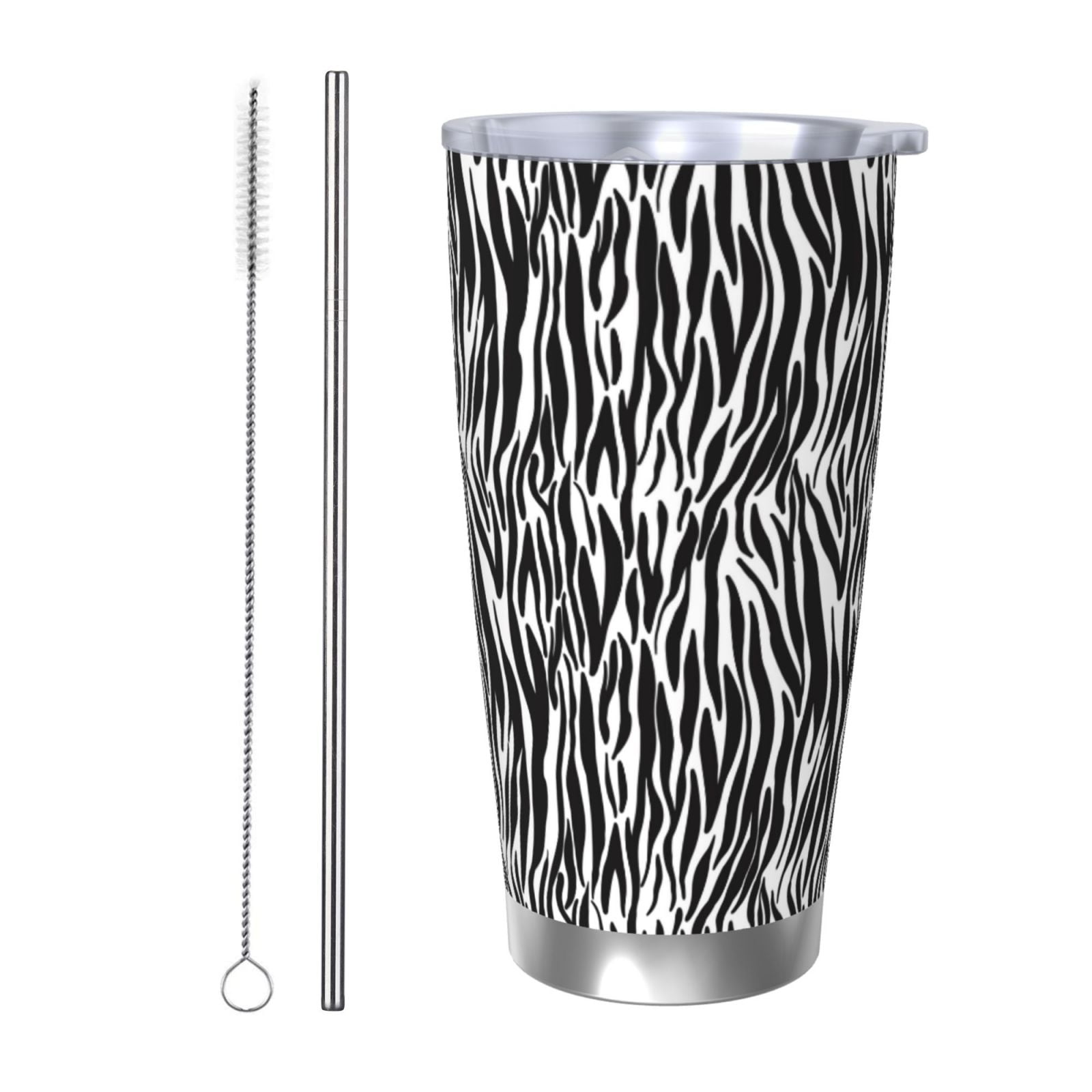 Gaeub Zebra Print 20-Ounce Stainless Steel Car Cup,Tumblers Cups with ...