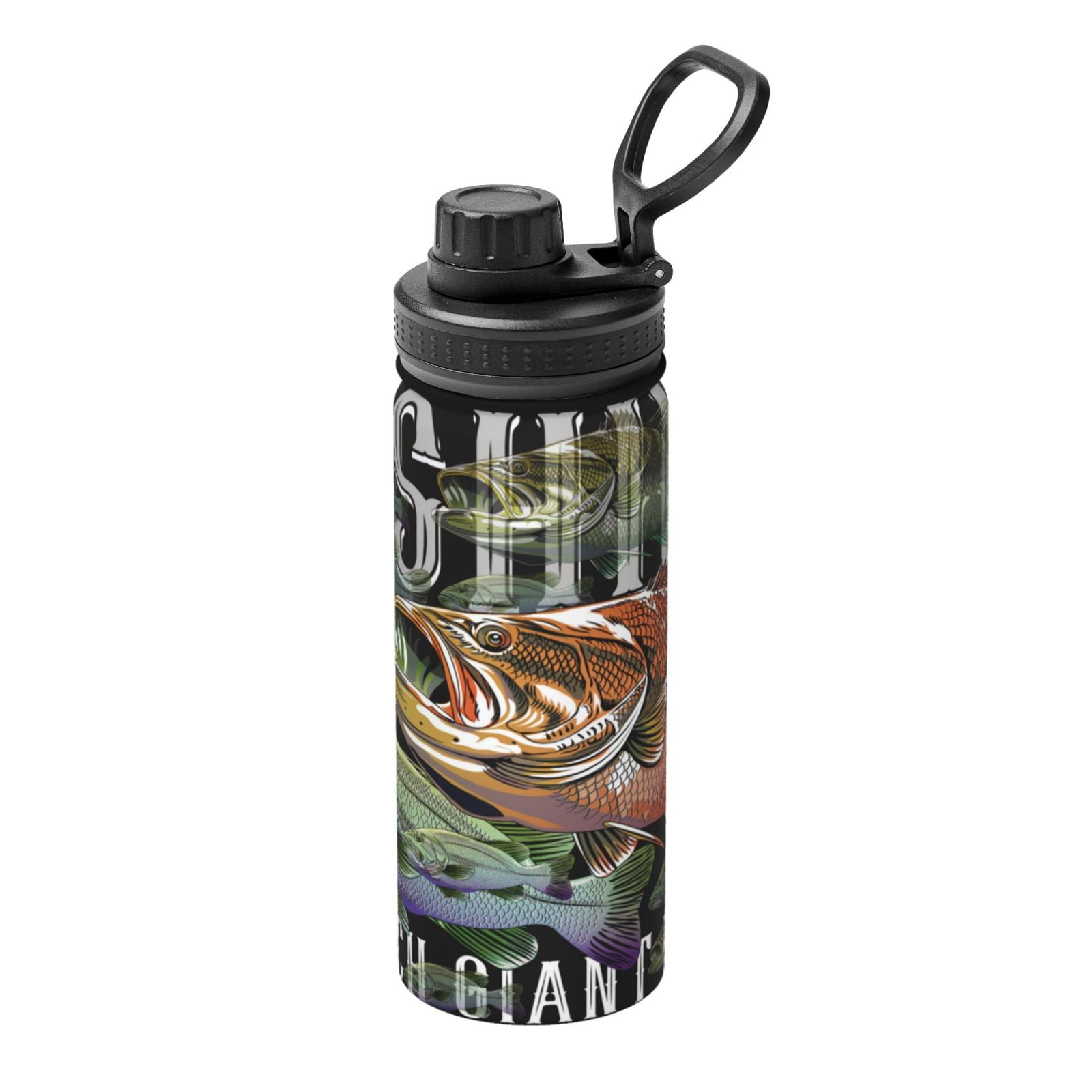 Gaeub bass water fishing Print Stainless Steel Water Bottle,18oz Sports ...
