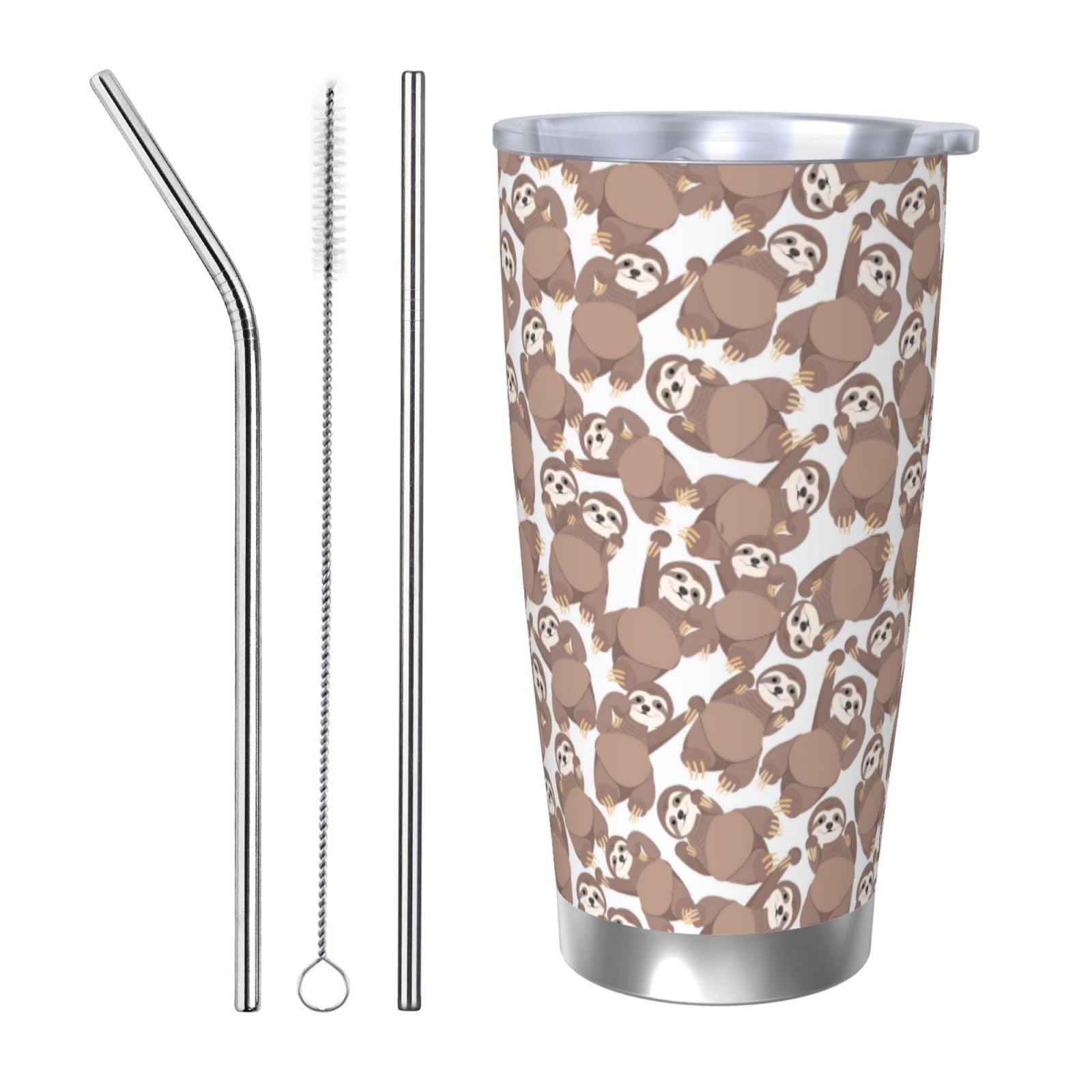 Gaeub brown sloth family Print 20-Ounce Stainless Steel Car Cup ...