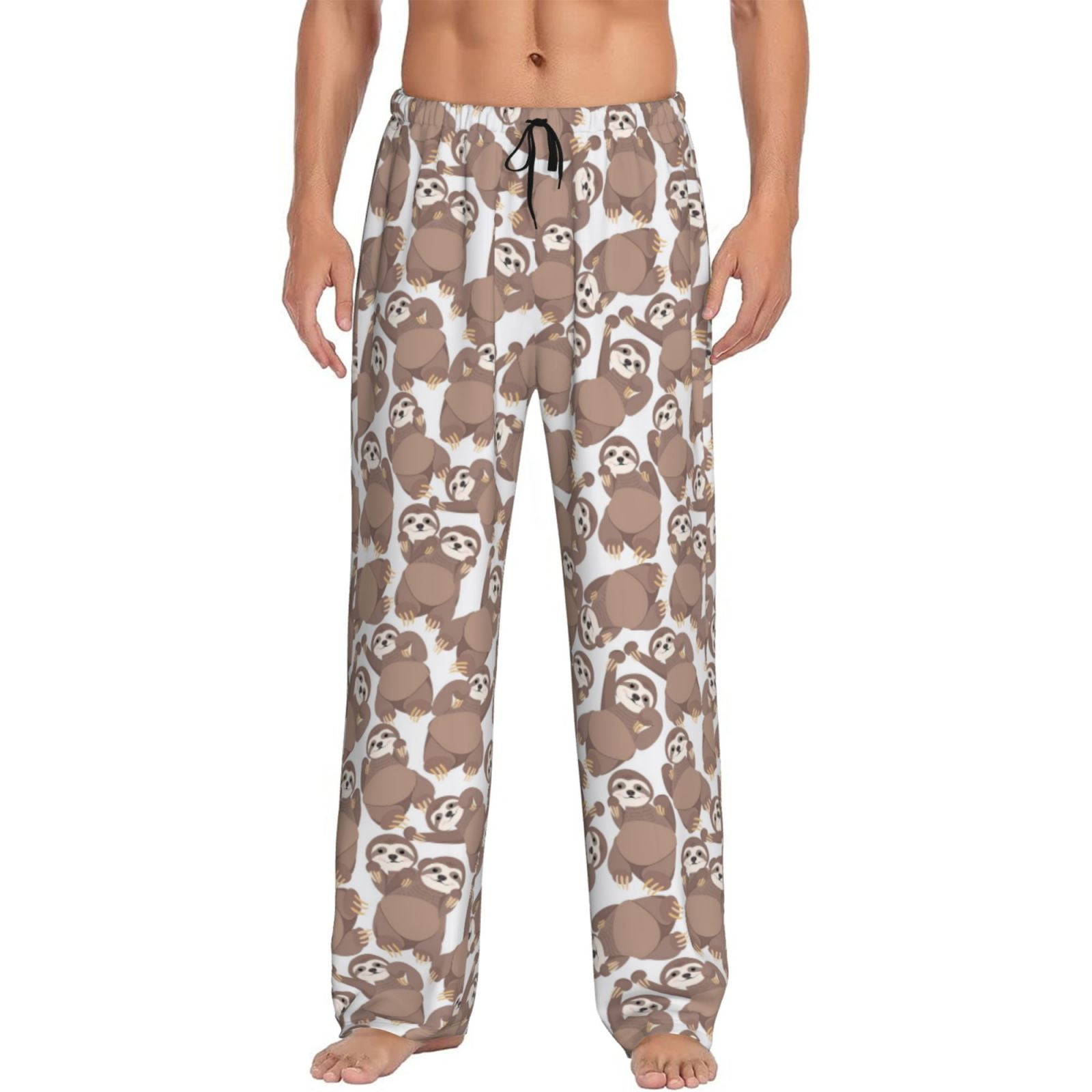 Gaeub brown sloth family Print Men's Soft Pajama Pants with Elastic ...