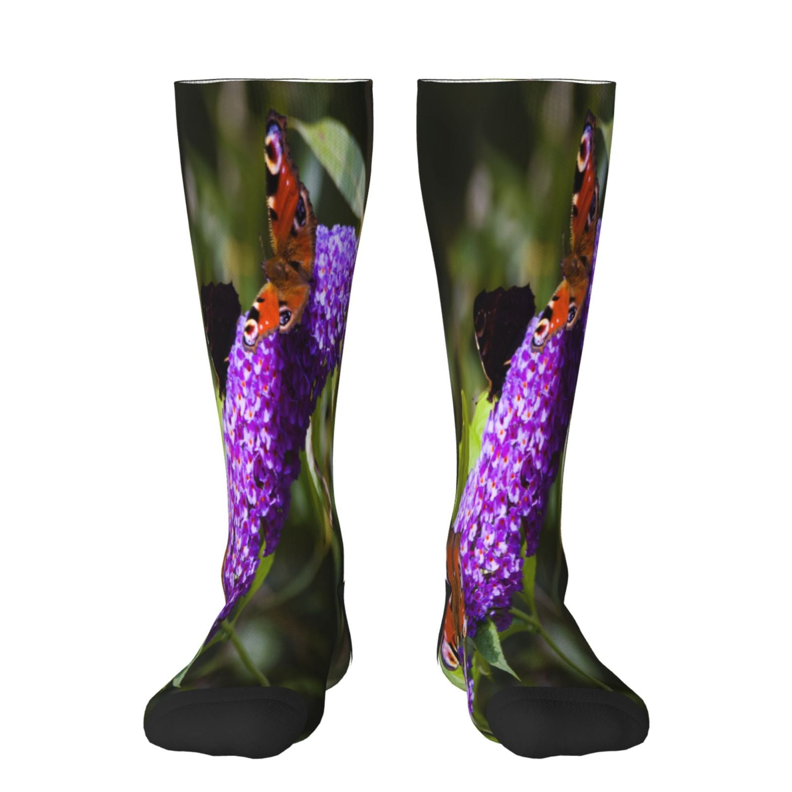 Gaeub butterfly bush flower Printed Design Socks Stretchy High Tube ...