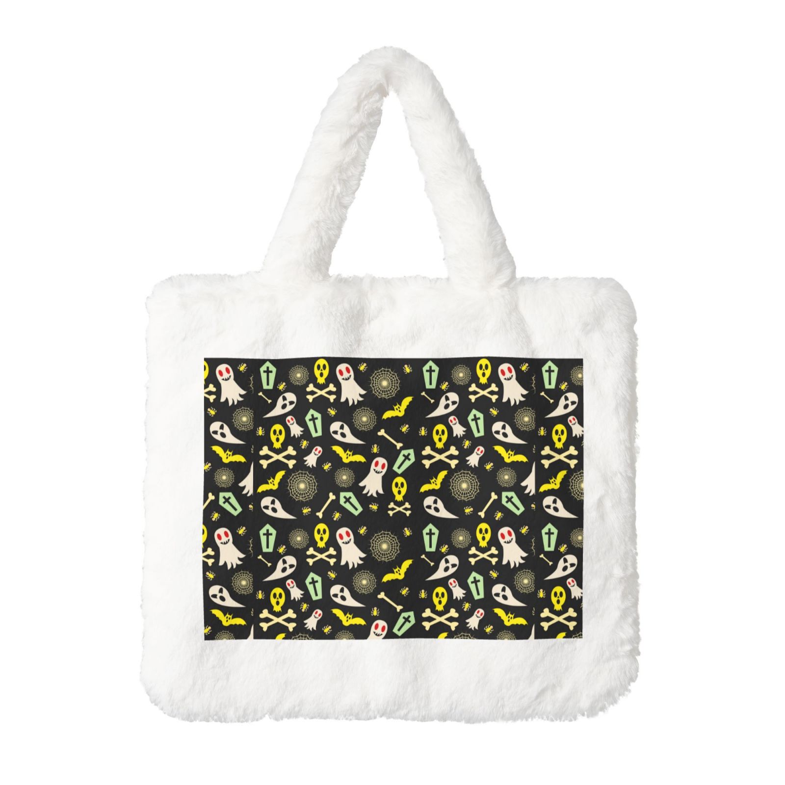 Gaeub cartoon Skull spider web Printed Plush Underarm Bag, Ladies ...